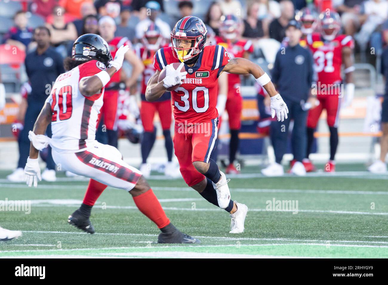 August 19, 2023: Montreal Alouettes wide receiver Chandler Worthy (30 ...