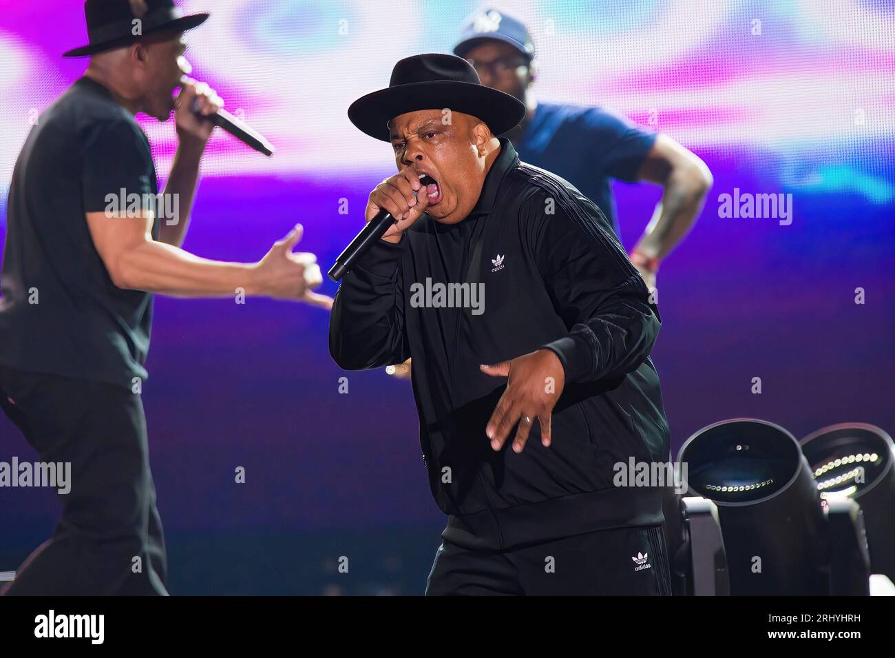Rapper Joseph Simmons of Run DMC perform at Hip-Hop 50 Live ...