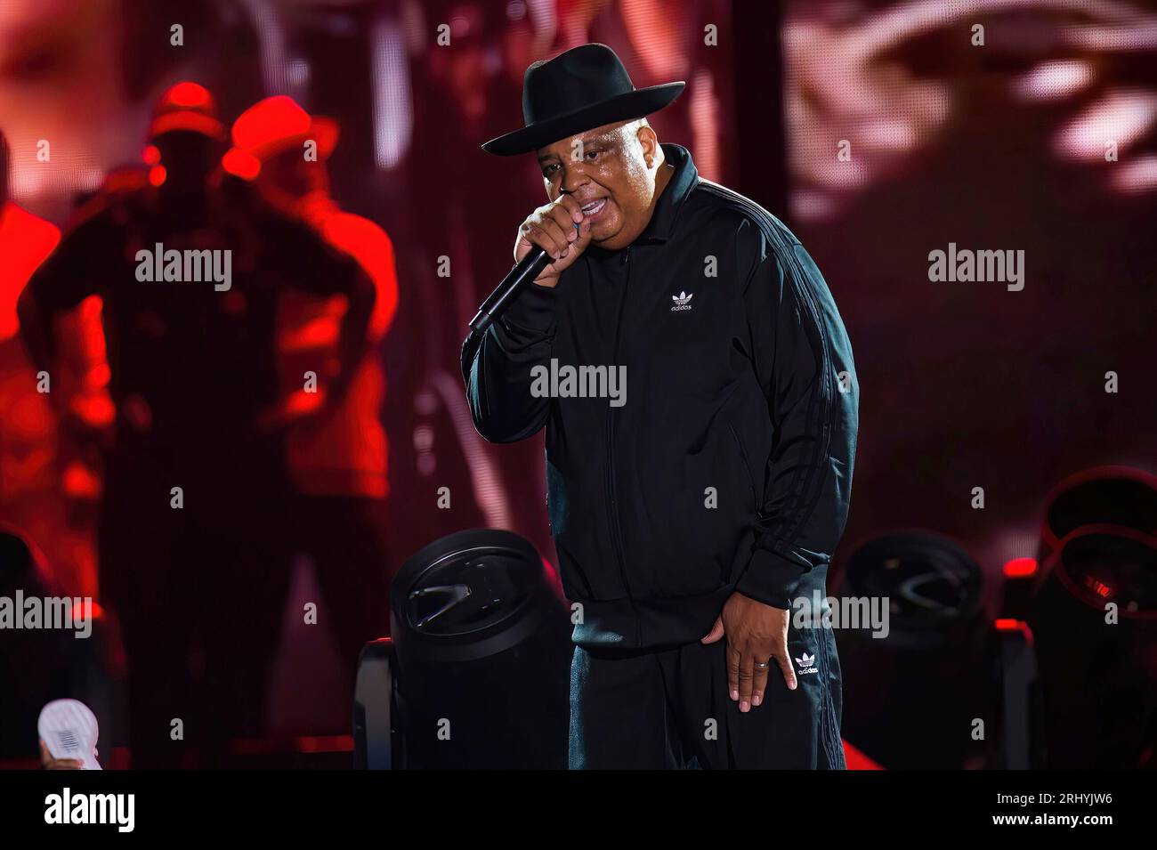 Rapper Joseph Simmons of Run DMC perform at Hip-Hop 50 Live ...
