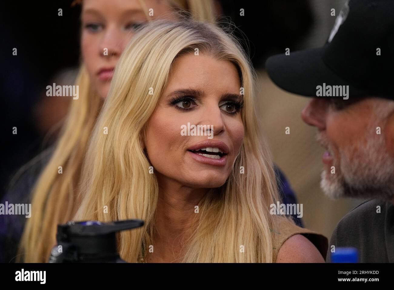 Jessica Simpson attends a preseason NFL football game between the Los ...