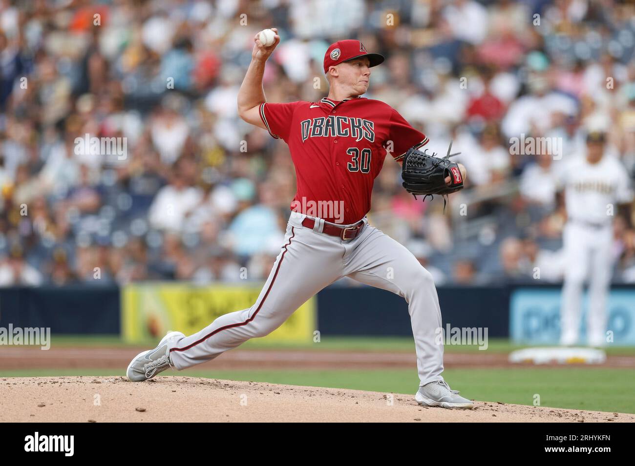 Arizona Diamondbacks starting pitcher Scott McGough throws to the plate ...