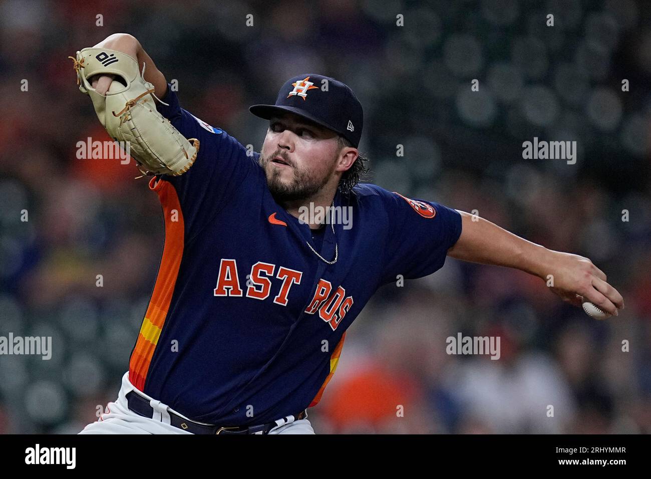 Houston Astros relief pitcher Parker Mushinski delivers during the ...