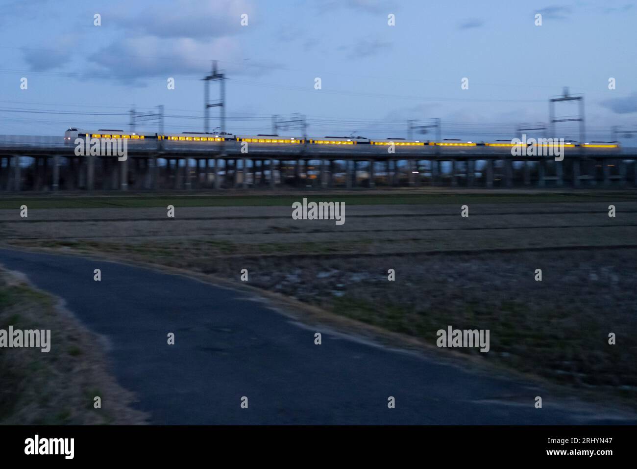 Otsu, Shiga Prefecture, Japan. 18th Mar, 2023. A JR West commuter train ...