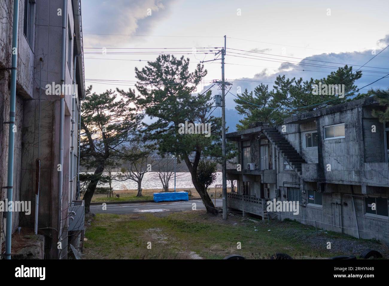 Otsu, Shiga Prefecture, Japan. 18th Mar, 2023. A rural apartment ...