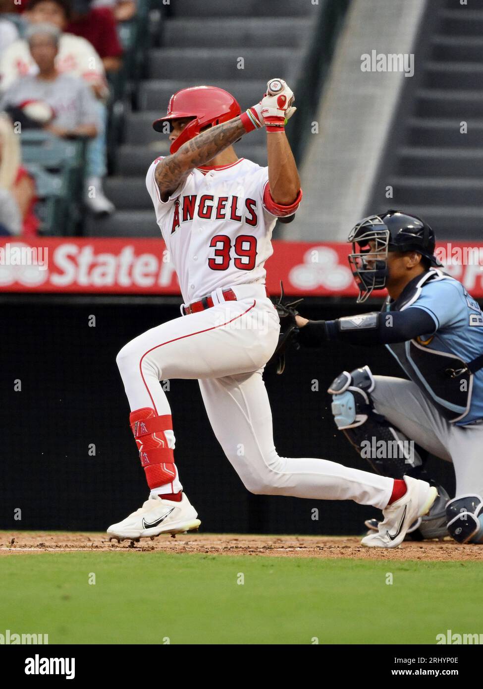 ANAHEIM, CA - AUGUST 19: Los Angeles Angels center fielder Jordyn Adams ...
