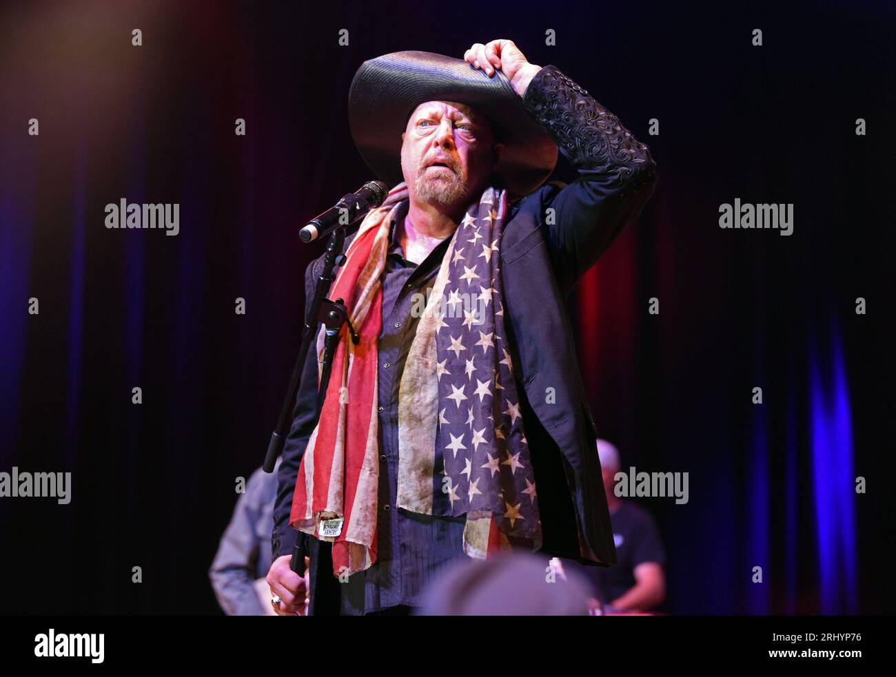 Hiawassee, GA, USA. 19th Aug, 2023. Eddie Montgomery on stage for ...