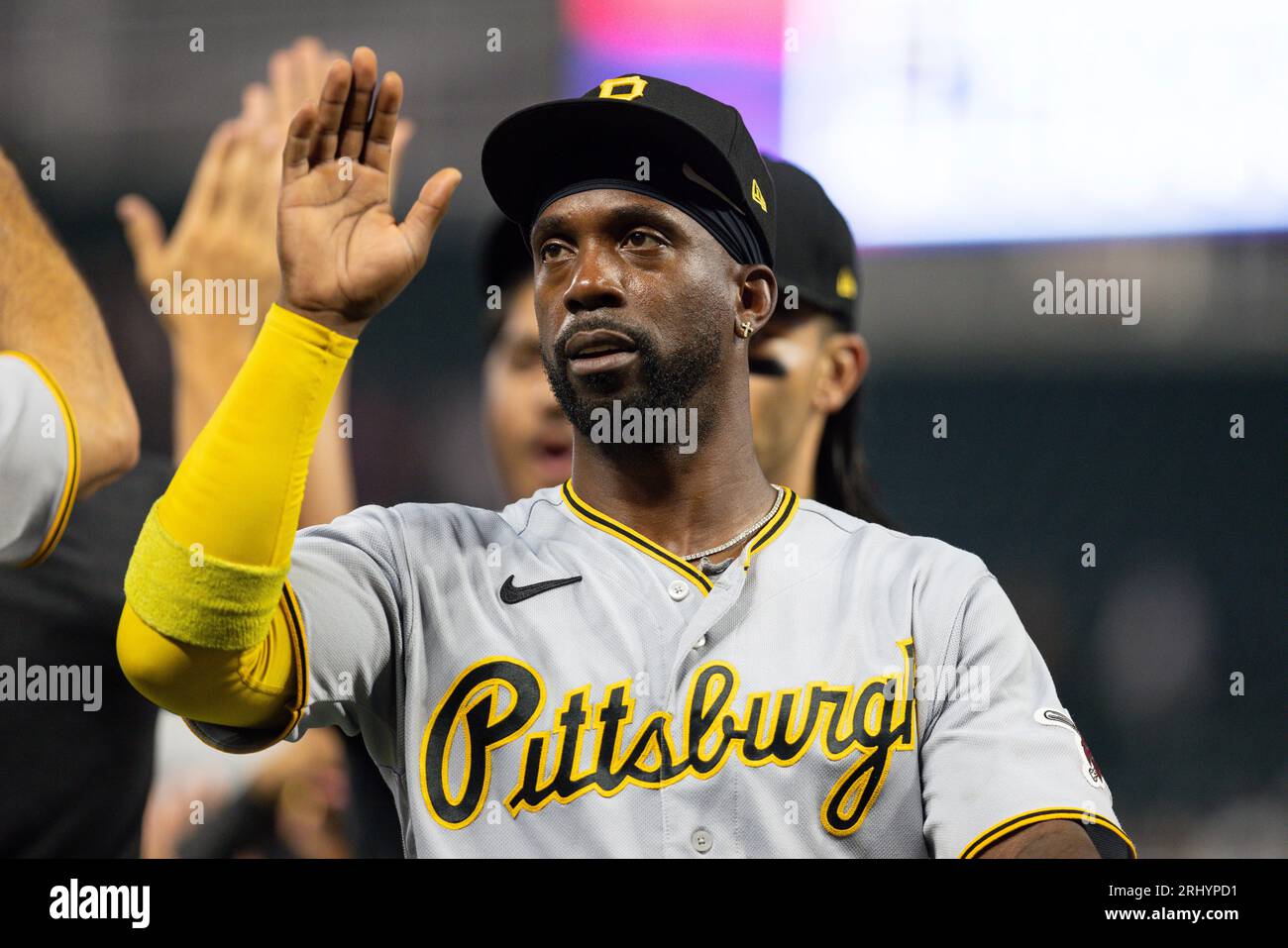 Pittsburgh Pirates' Andrew McCutchen celebrates the team's win over the ...
