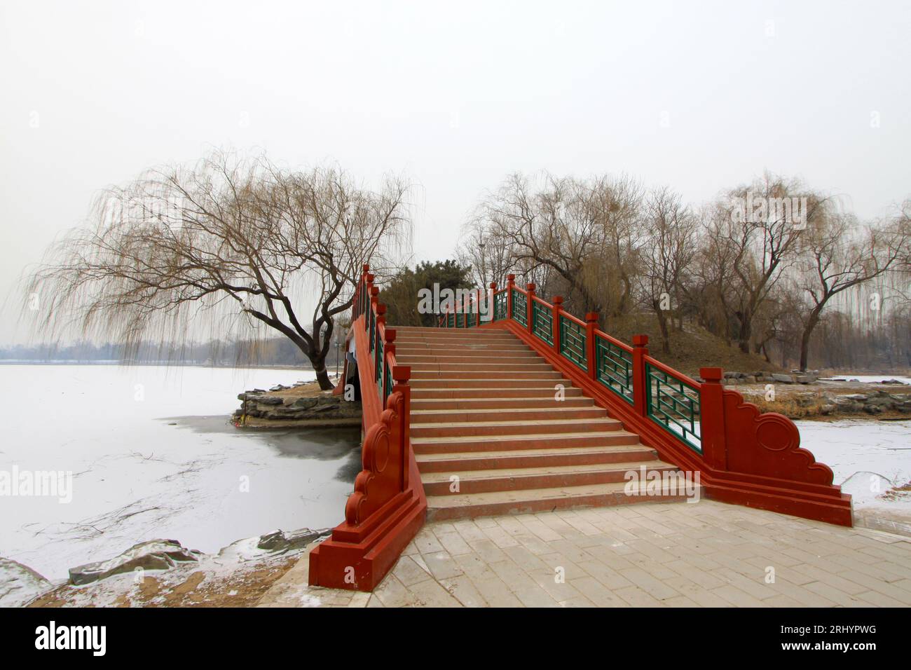 bridge architecture scenery on the Old summer palace ruins park ...