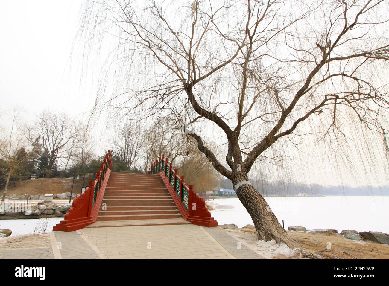 bridge architecture scenery on the Old summer palace ruins park ...