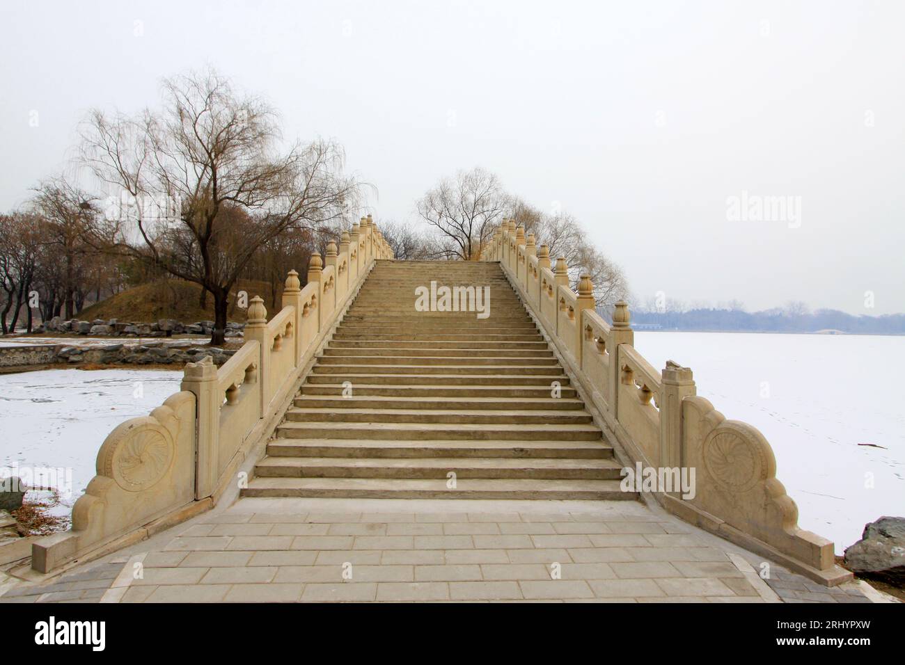 Ancient bridge in Old summer palace ruins park, Beijing, China Stock ...