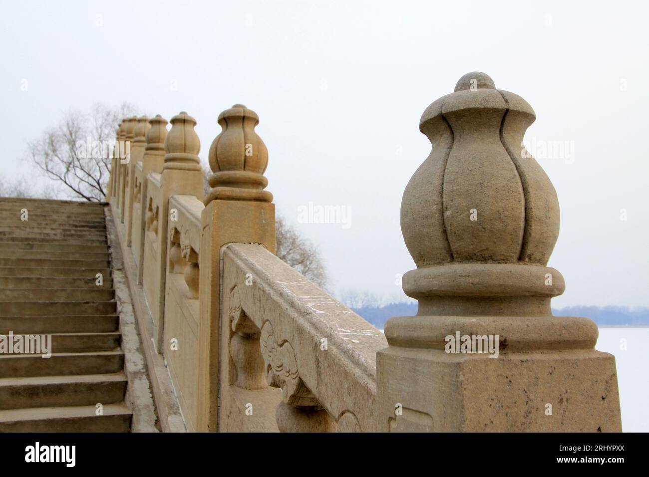 Ancient bridge in Old summer palace ruins park, Beijing, China Stock ...