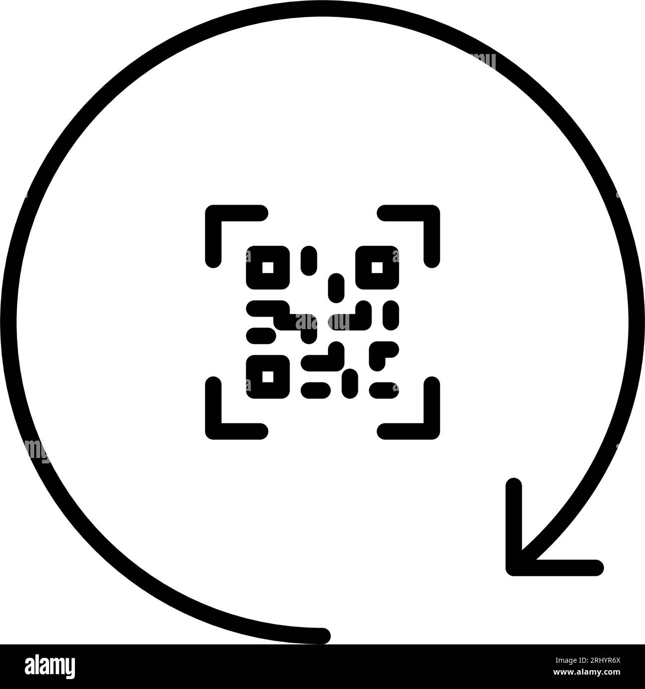 Qr code with renew symbol. Payment and rewards. Pixel perfect, editable ...