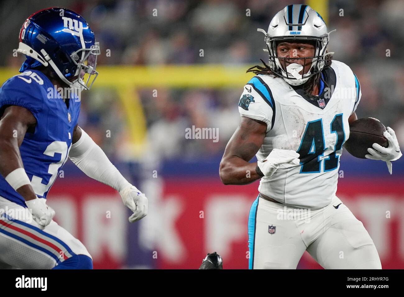 New York Giants cornerback Darnay Holmes chases down Carolina Panthers ...