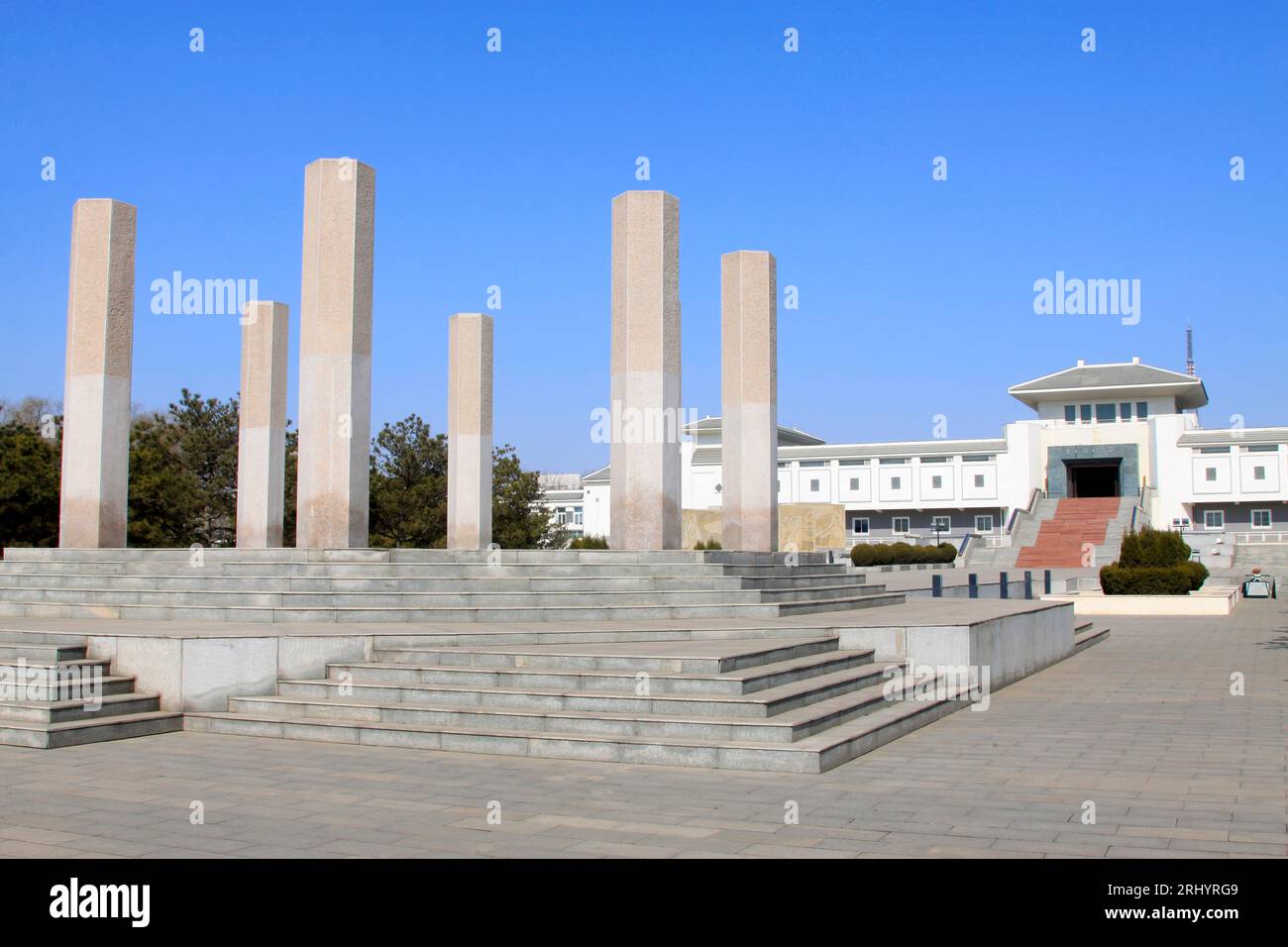 LETING COUNTY - MARCH 9: Monumental columns building scenery in the li ...
