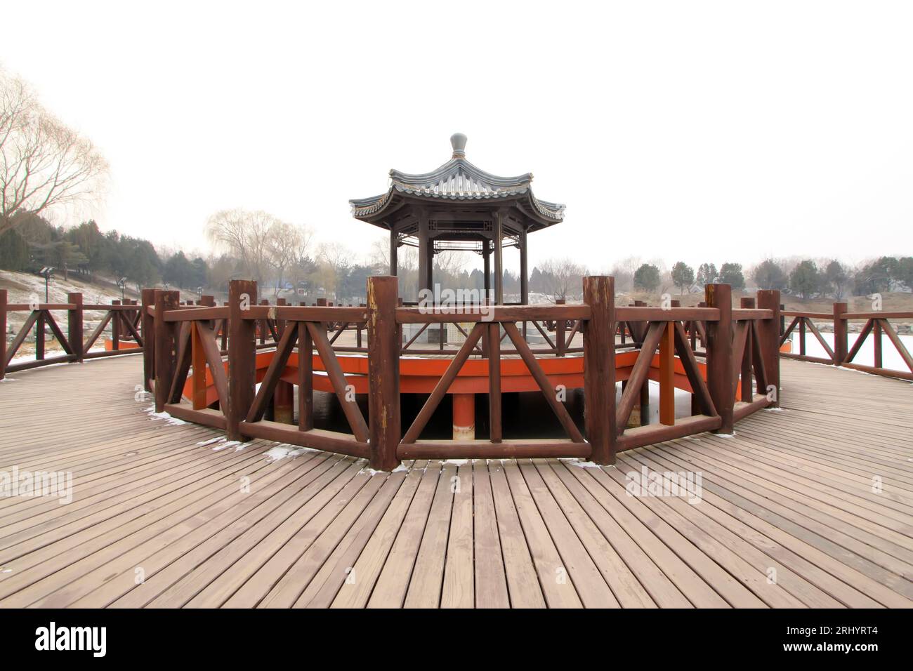 pavilion in a park, traditional Chinese architectural style in china ...
