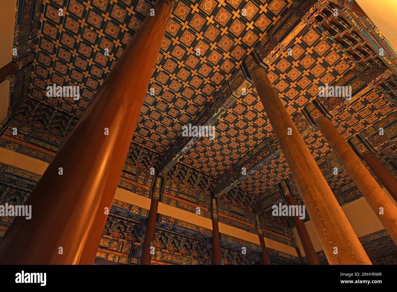 Chinese ancient temples interior architecture in Beijing Stock Photo ...