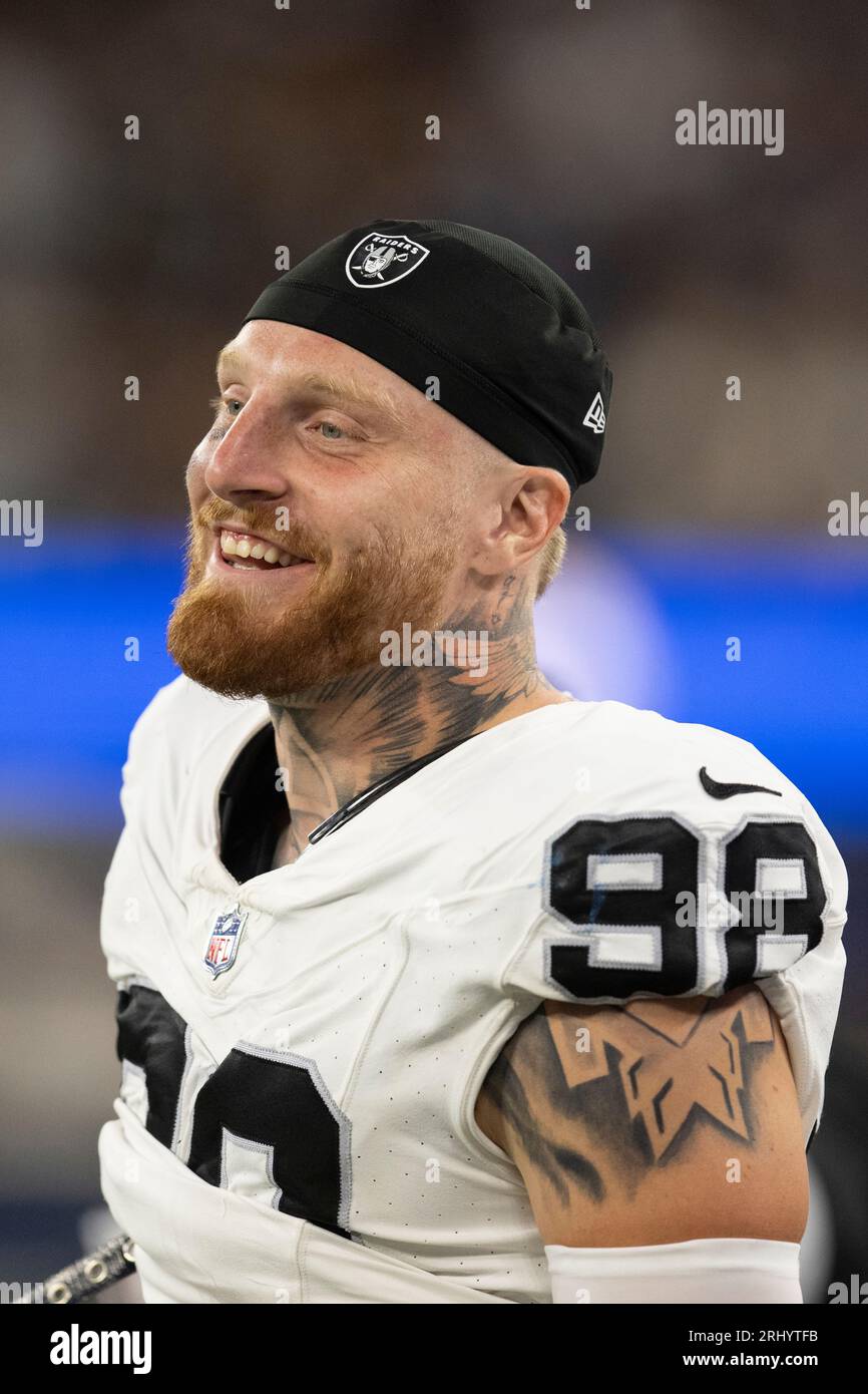 Las Vegas Raiders defensive end Maxx Crosby (98) smiles during an NFL ...