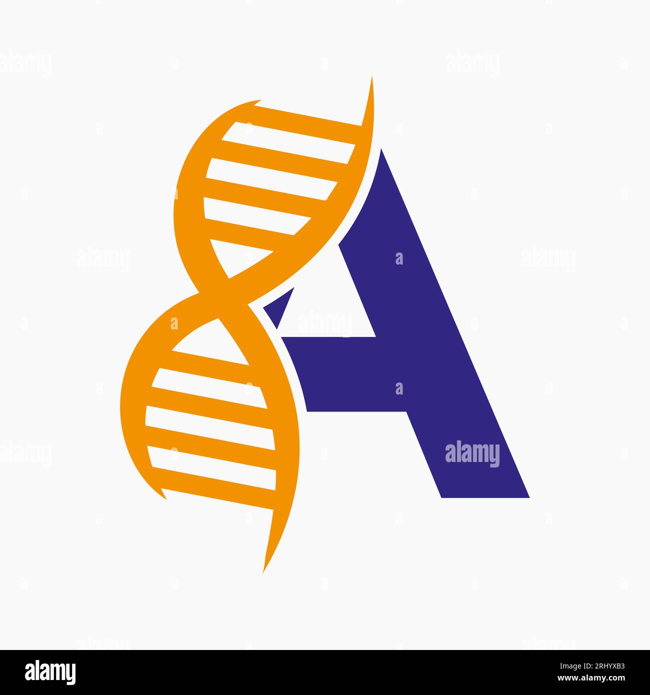 Letter A DNA Logo Design Concept With DNA Cell Icon. Health Care Symbol ...