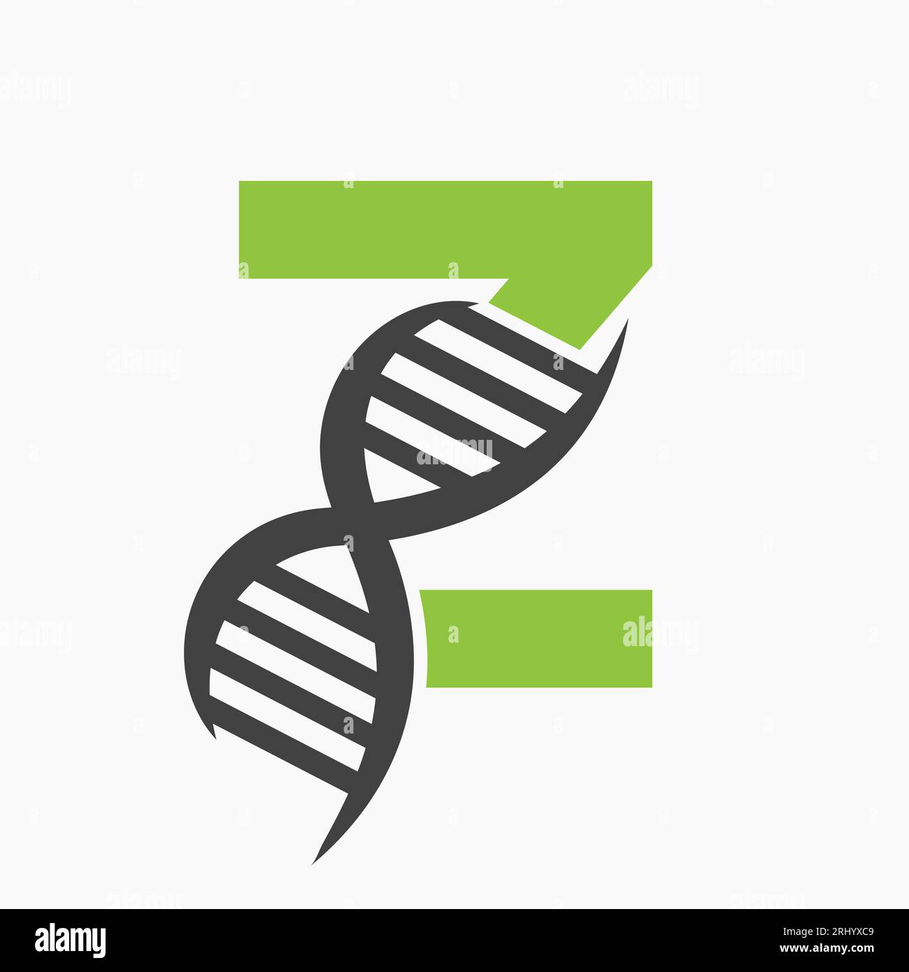 Letter Z DNA Logo Design Concept With DNA Cell Icon. Health Care Symbol ...