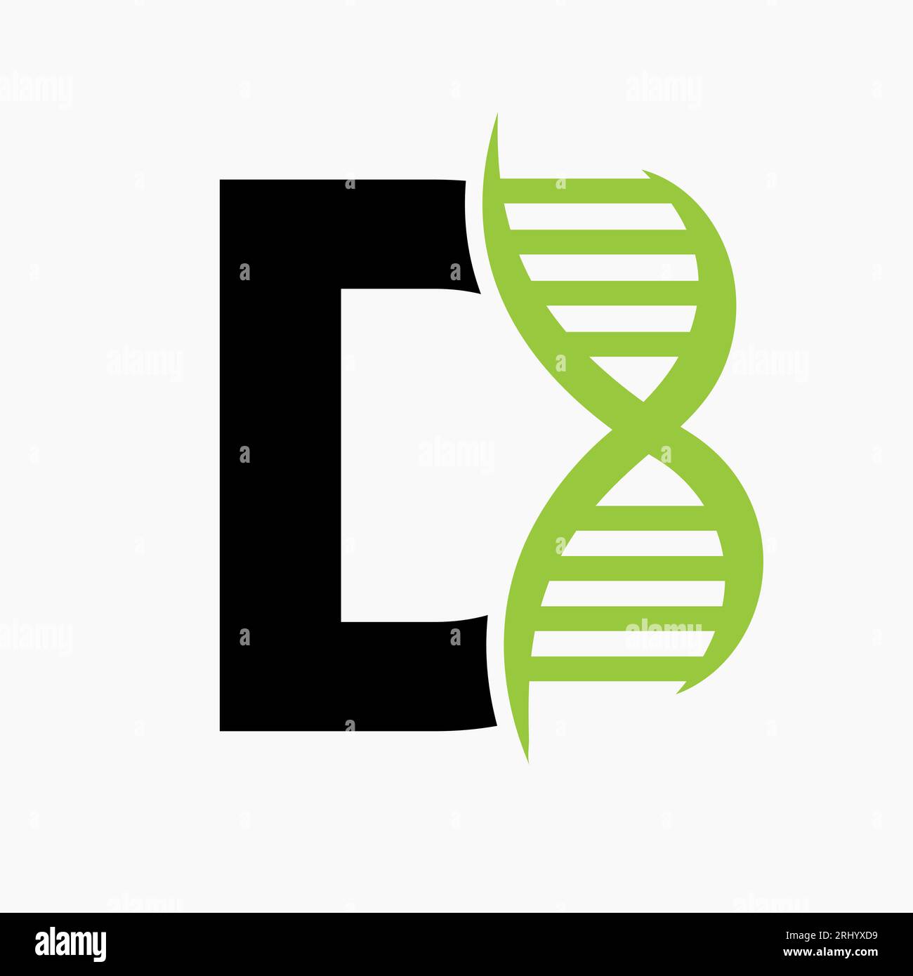 Letter D DNA Logo Design Concept With DNA Cell Icon. Health Care Symbol ...