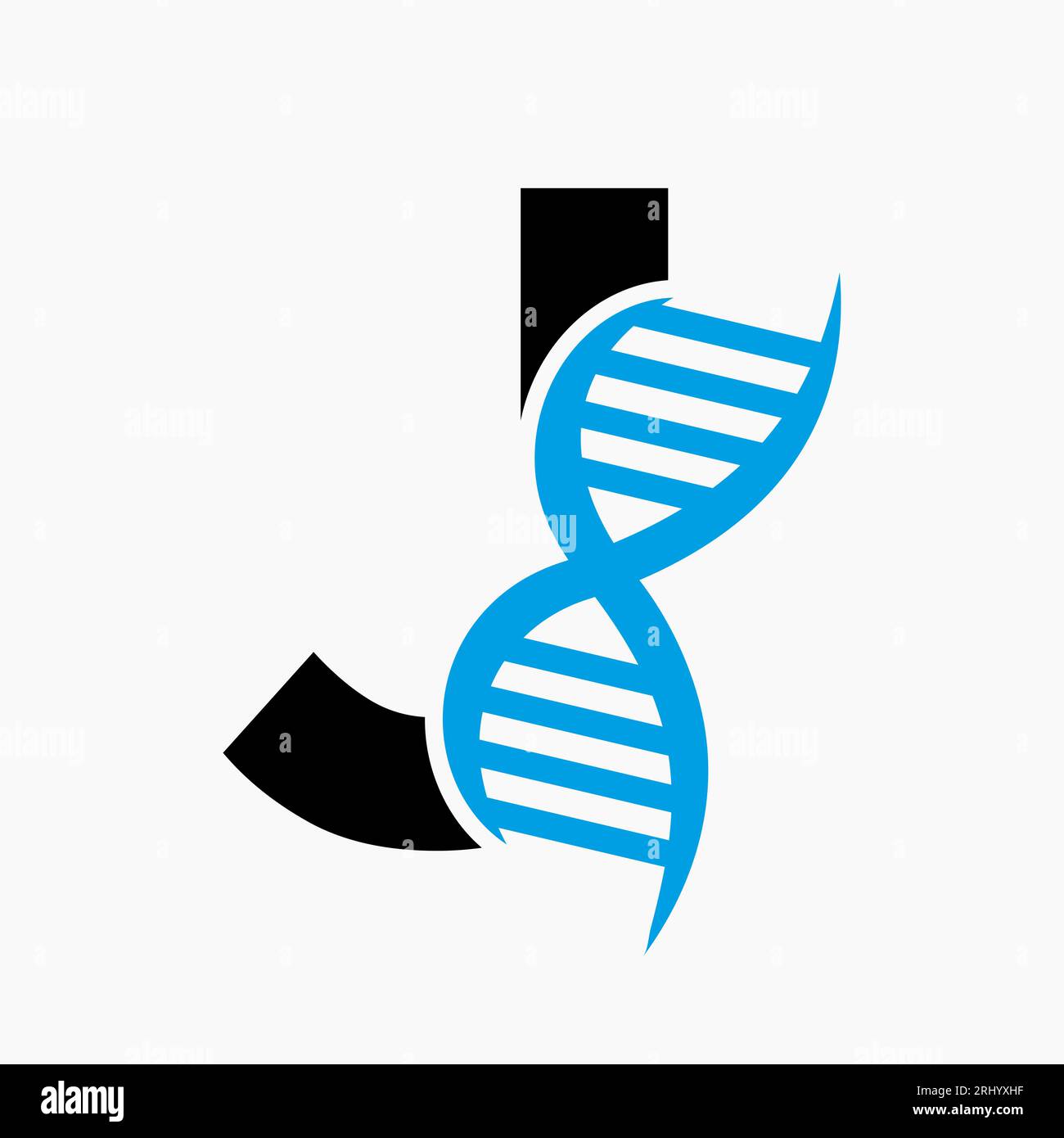 Letter J DNA Logo Design Concept With DNA Cell Icon. Health Care Symbol ...