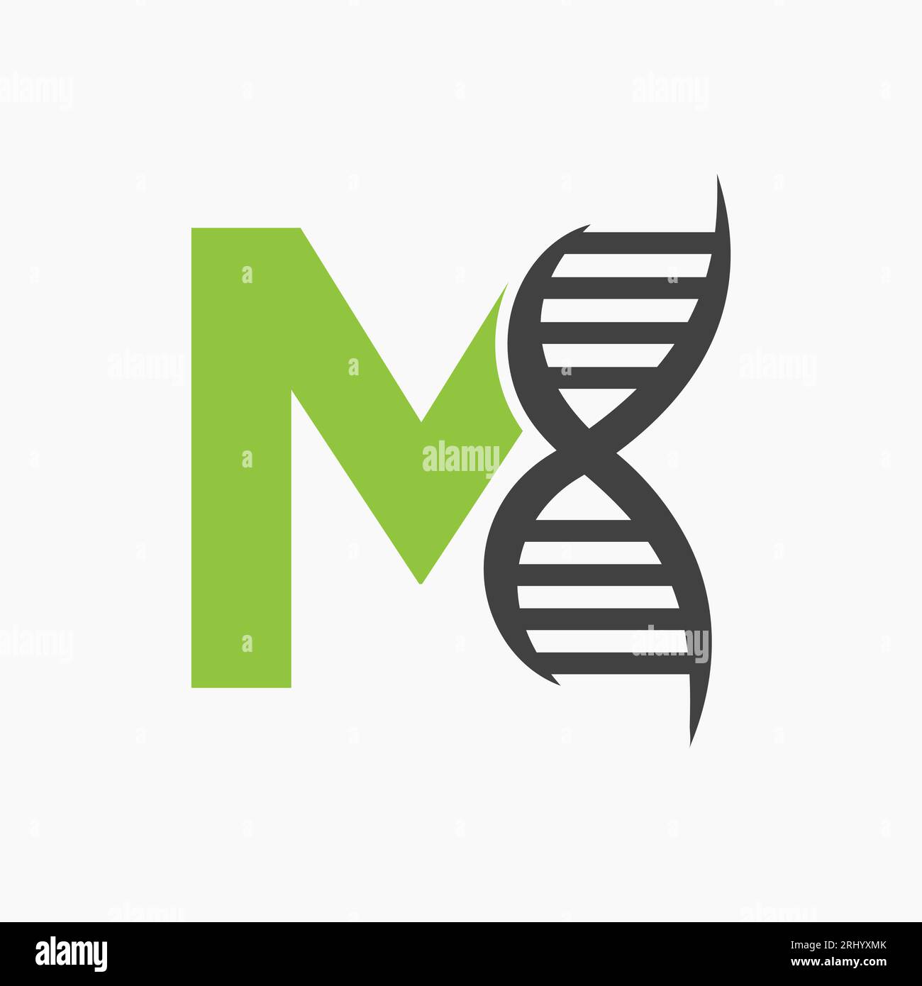 Letter M DNA Logo Design Concept With DNA Cell Icon. Health Care Symbol Stock Vector Image & Art ...