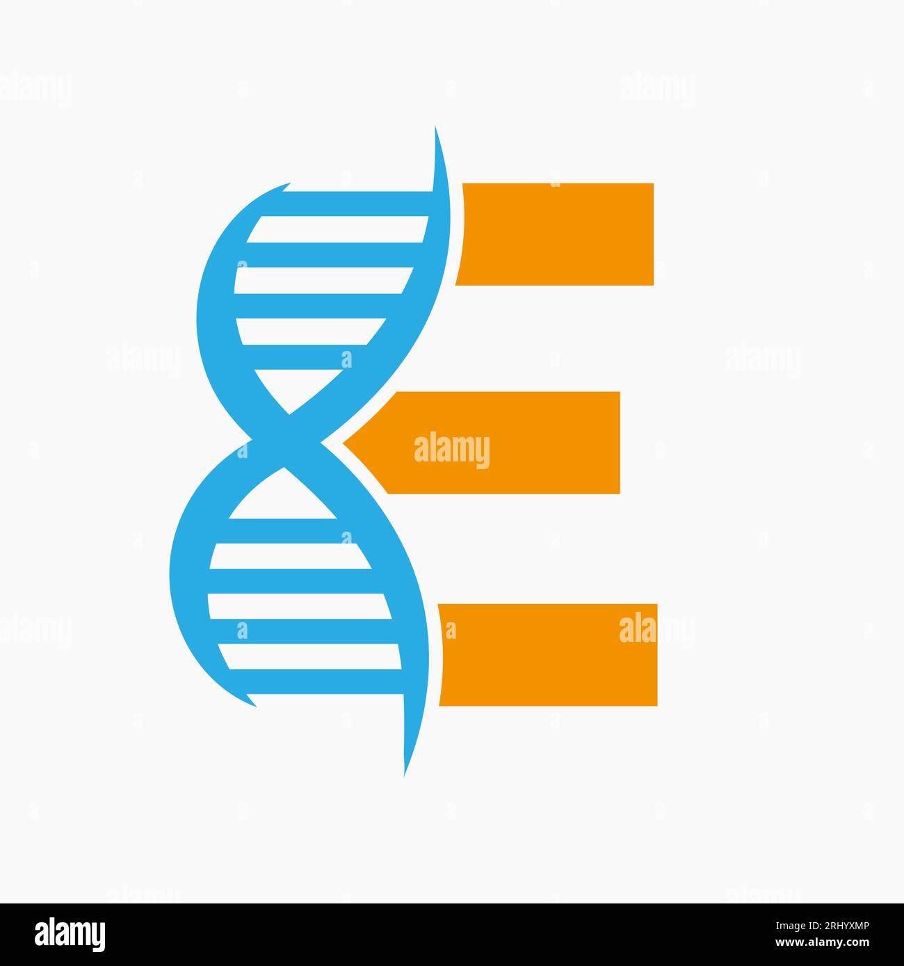 Letter E DNA Logo Design Concept With DNA Cell Icon. Health Care Symbol ...