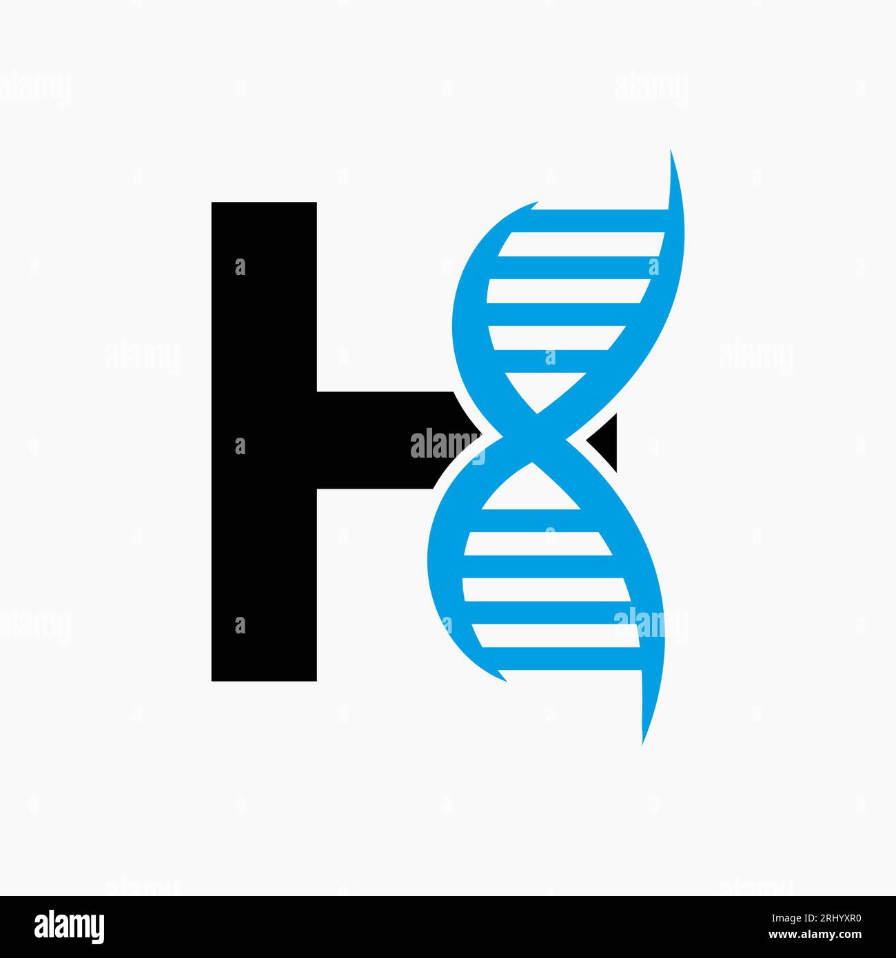 Letter H DNA Logo Design Concept With DNA Cell Icon. Health Care Symbol ...