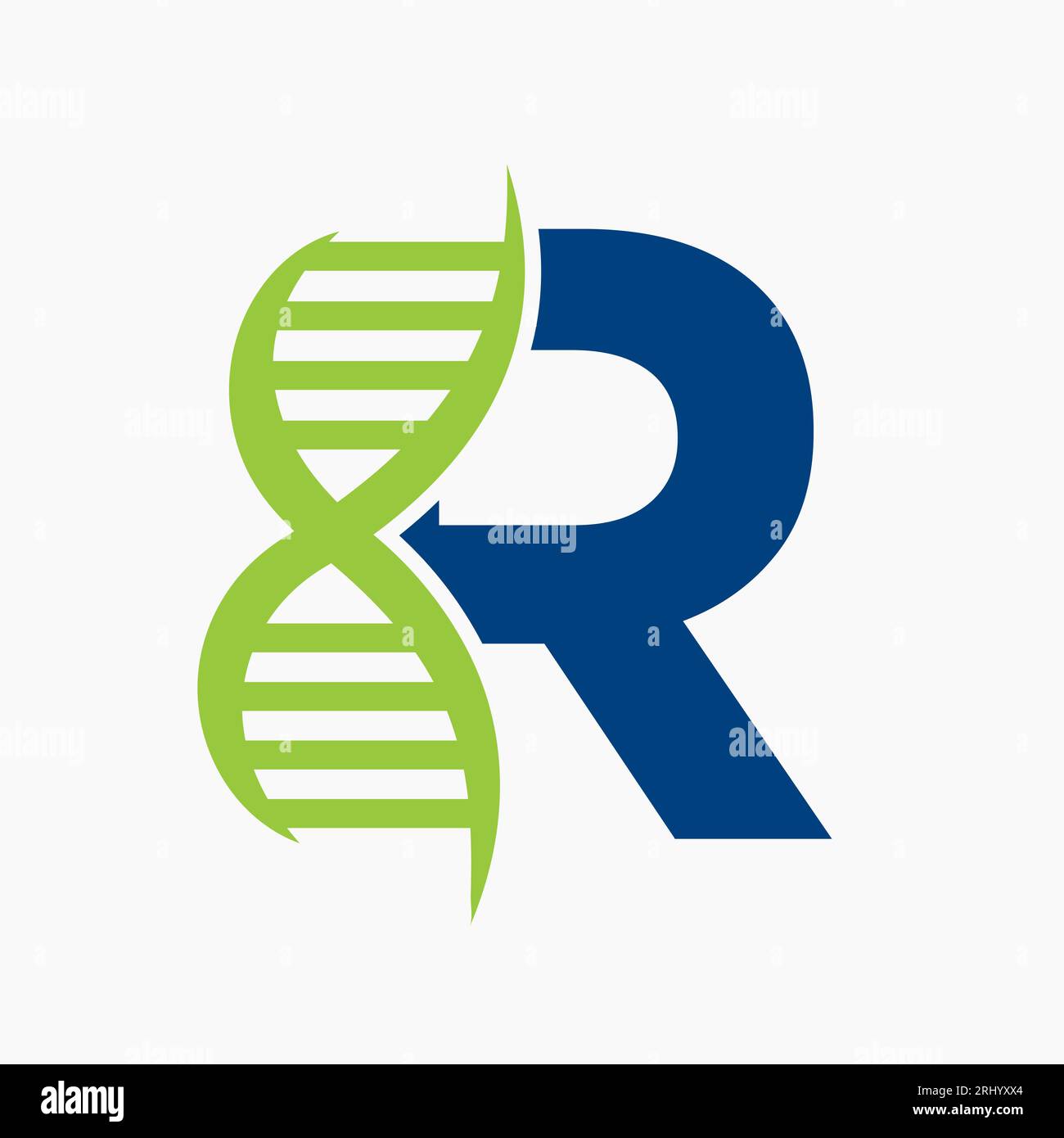 Letter R DNA Logo Design Concept With DNA Cell Icon. Health Care Symbol ...