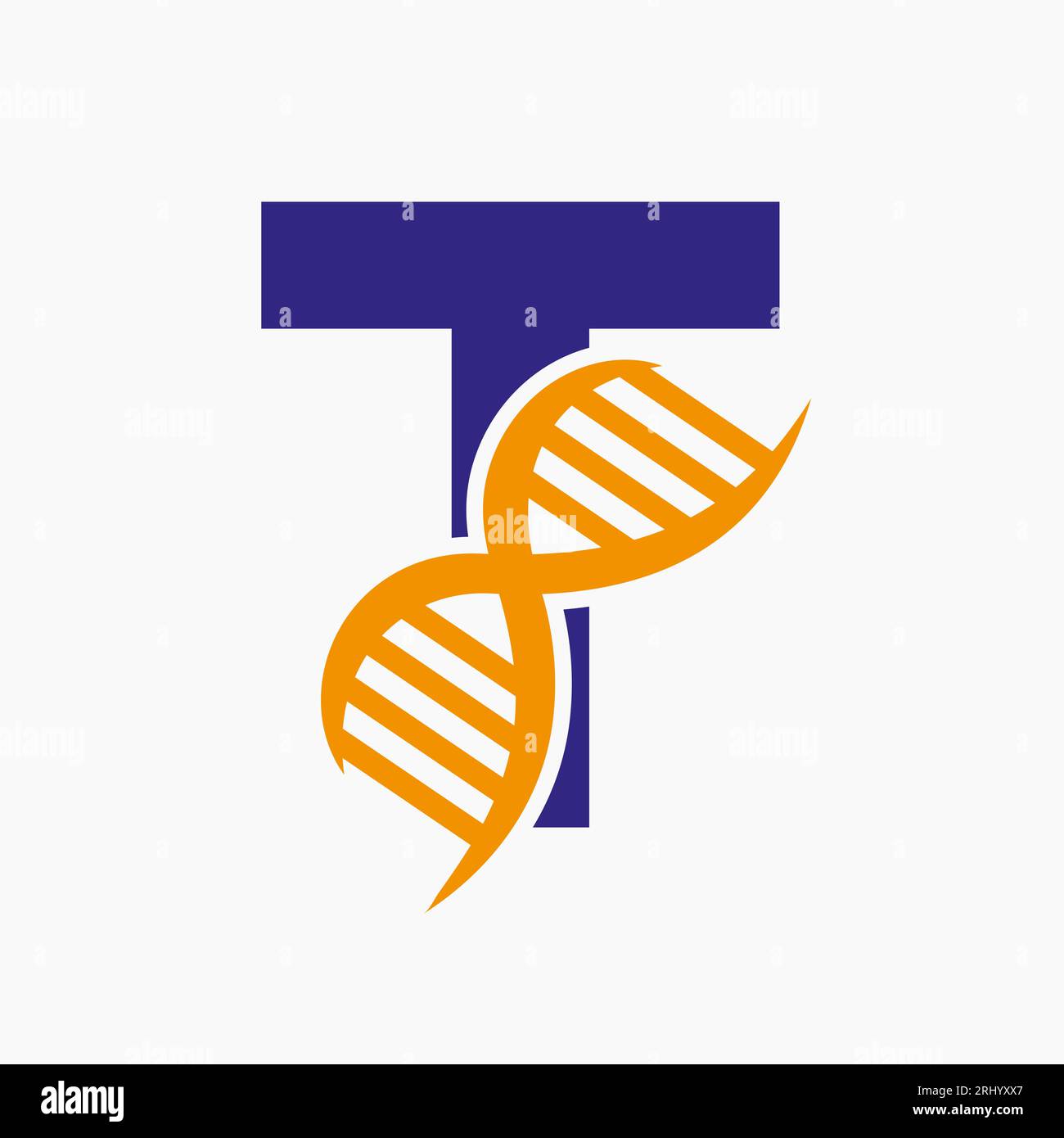Letter T DNA Logo Design Concept With DNA Cell Icon. Health Care Symbol ...