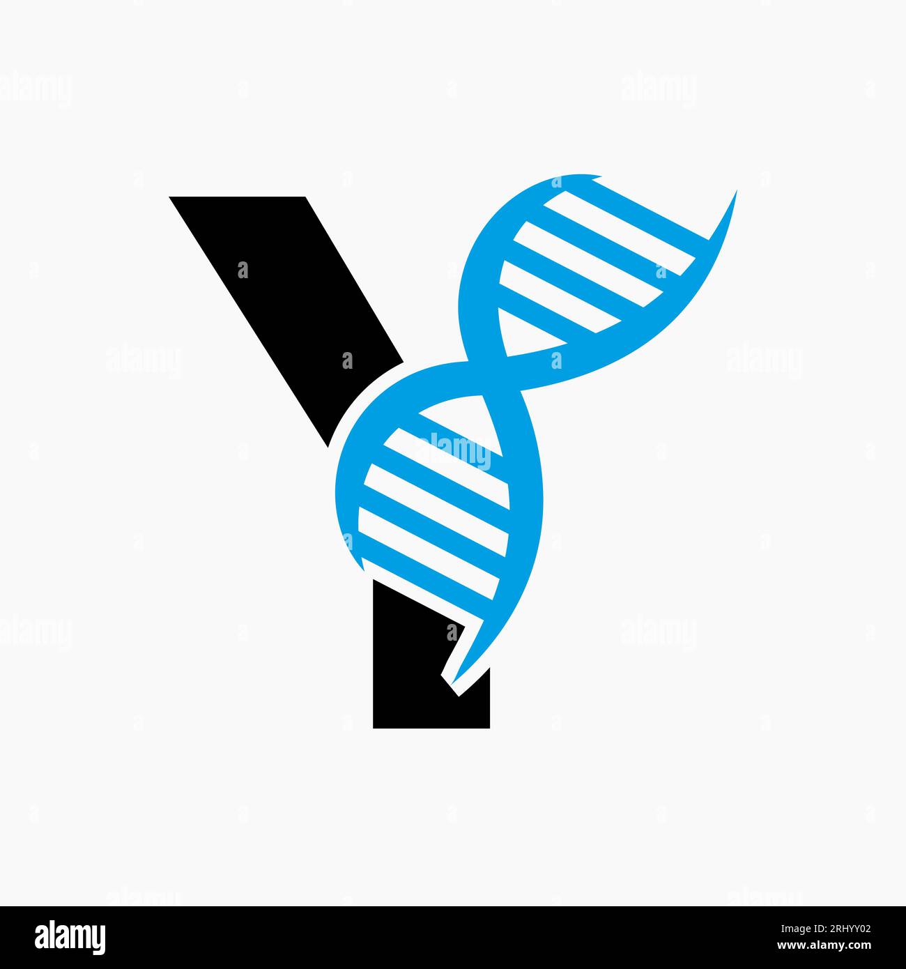 Letter Y DNA Logo Design Concept With DNA Cell Icon. Health Care Symbol ...