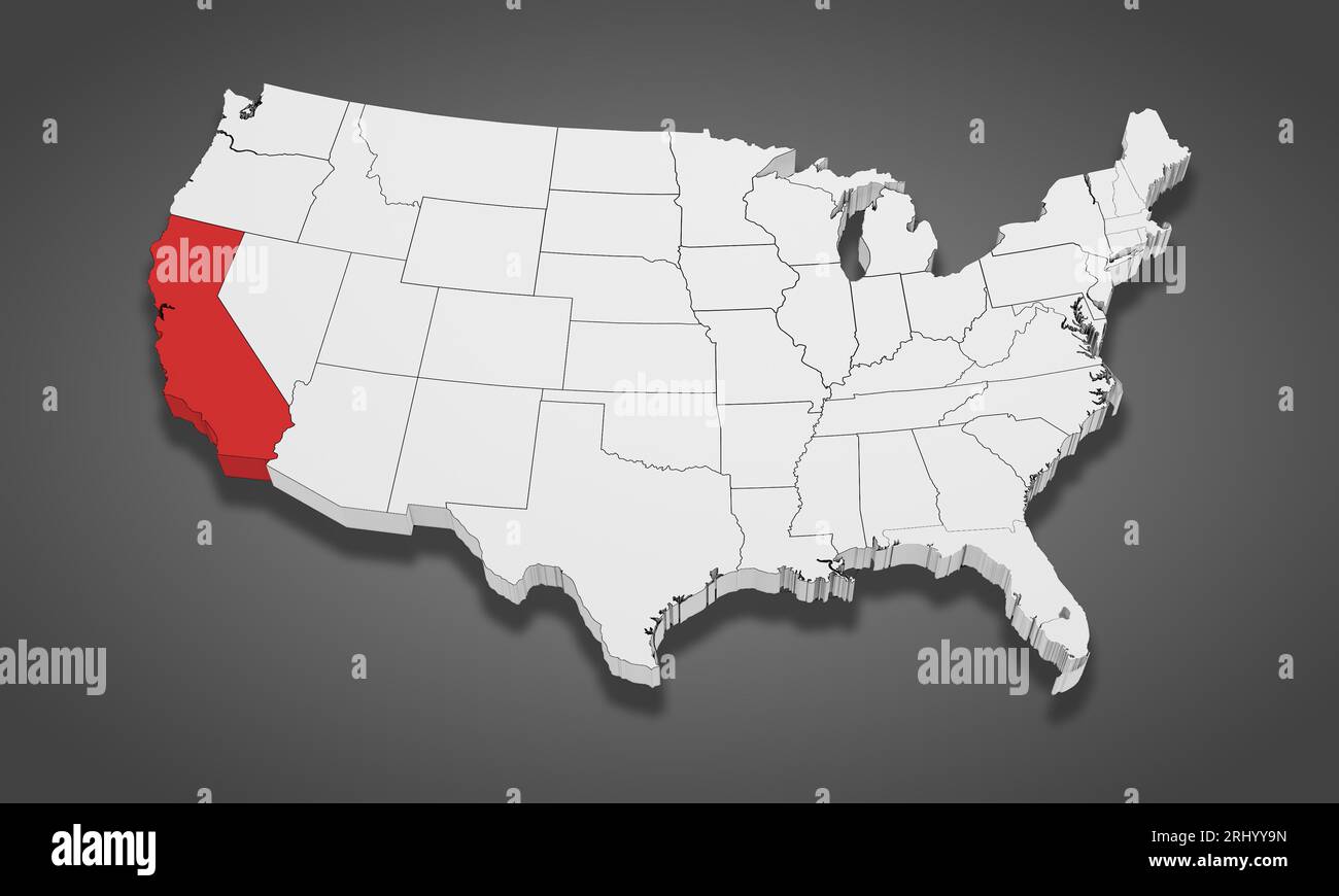 Map united california highlighted hi-res stock photography and images ...