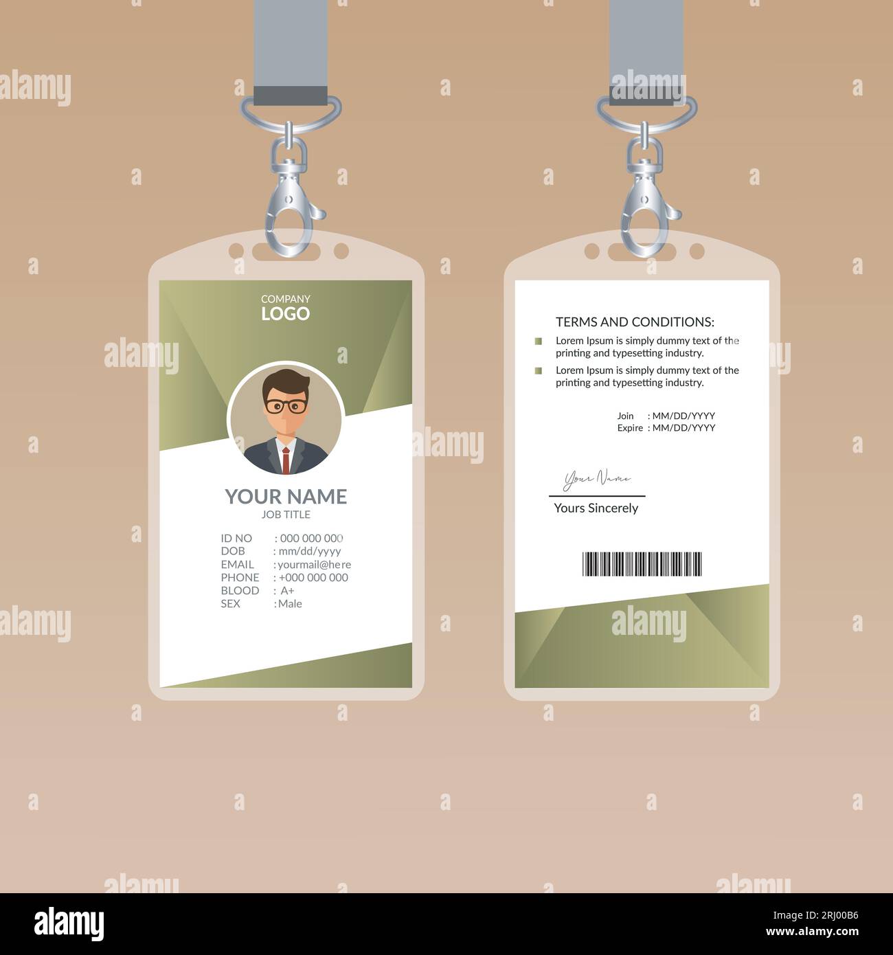 Elegant ID Card Design Template Stock Vector Image & Art - Alamy