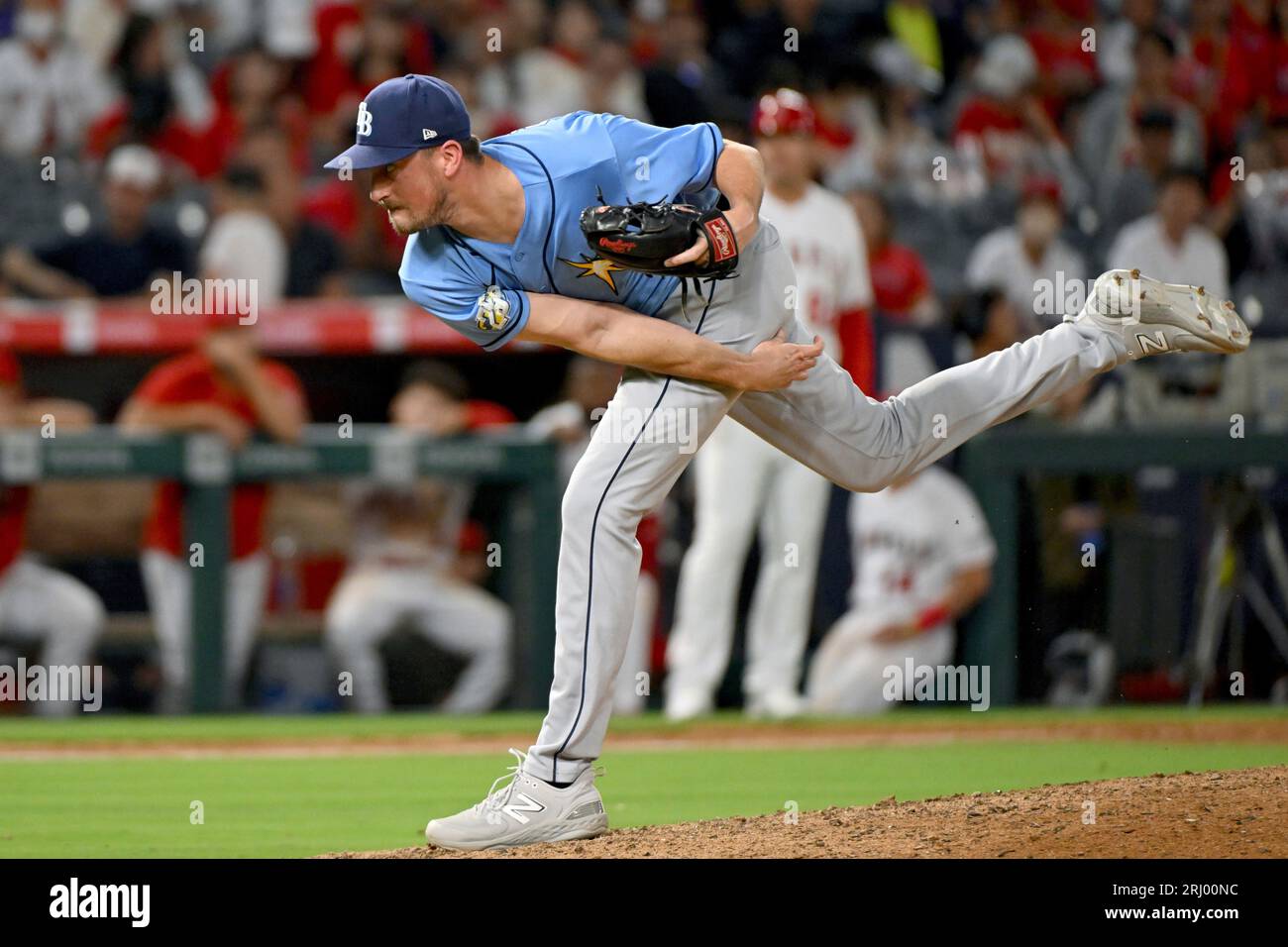 Tampa Bay Rays relief pitcher Cooper Criswell throws during a baseball ...