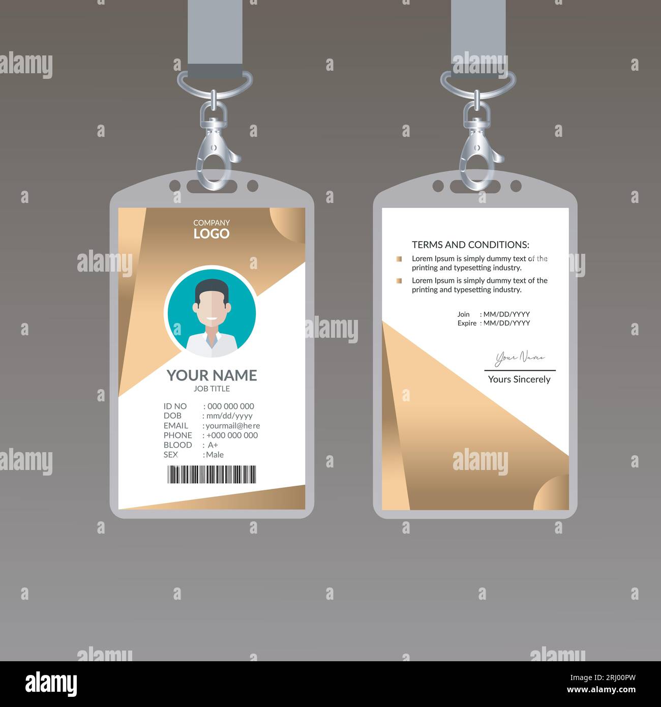 Elegant ID Card Design Template Stock Vector Image & Art - Alamy