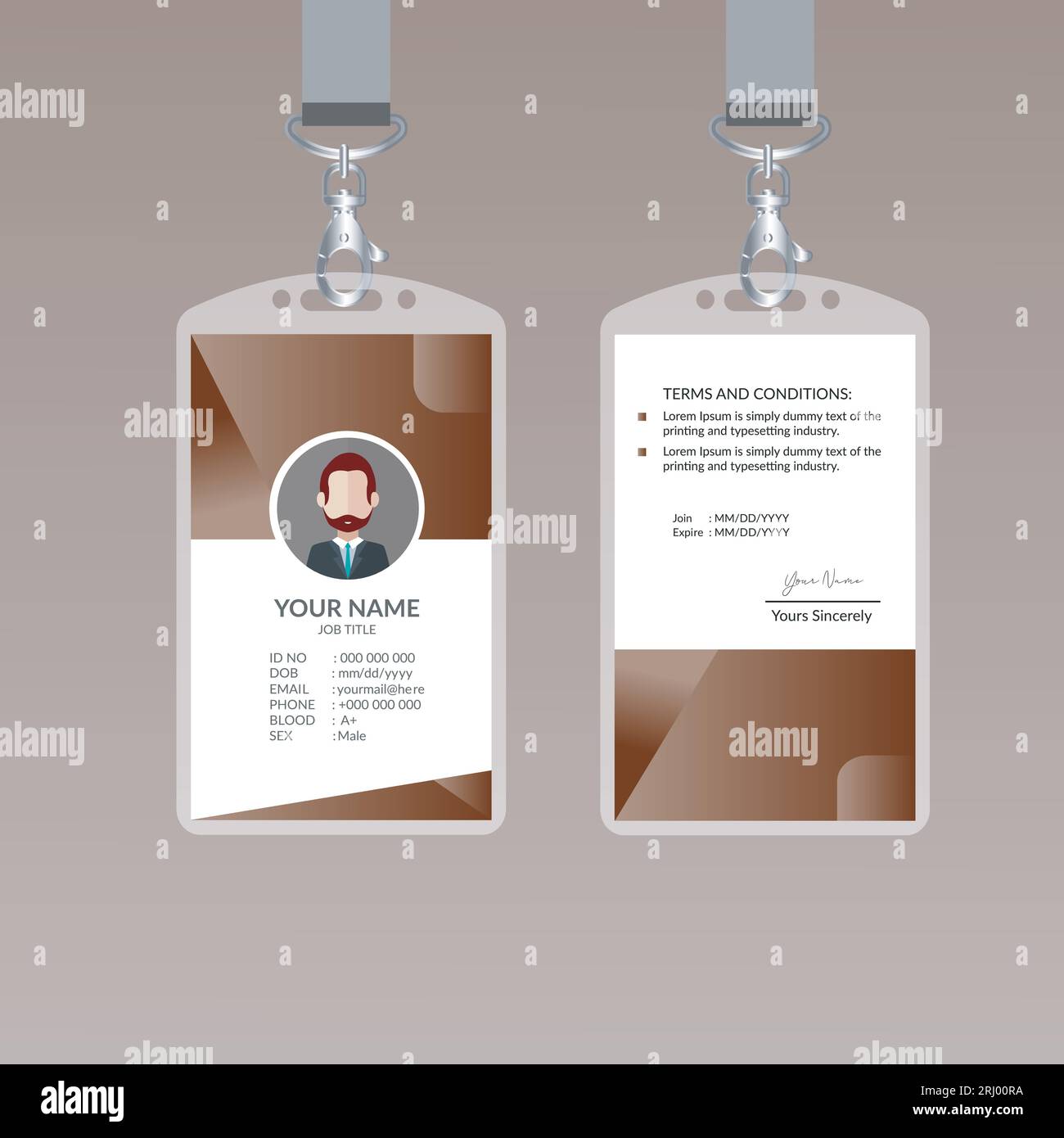 Elegant ID Card Design Template Stock Vector Image & Art - Alamy