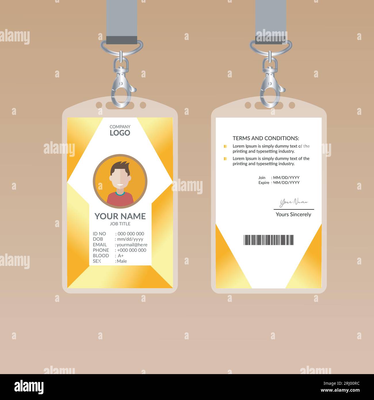 Elegant ID Card Design Template Stock Vector Image & Art - Alamy
