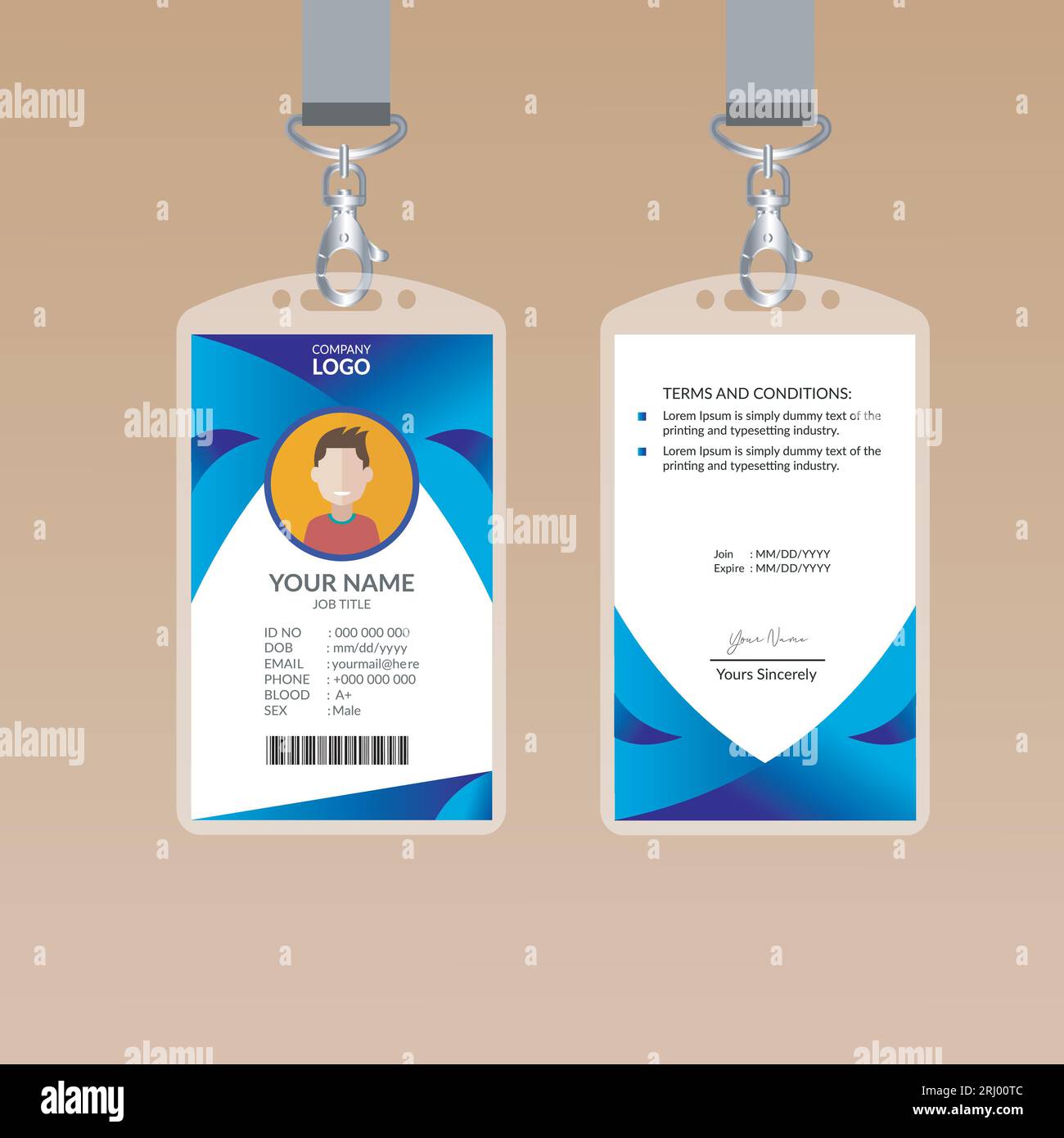 Elegant ID Card Design Template Stock Vector Image & Art - Alamy