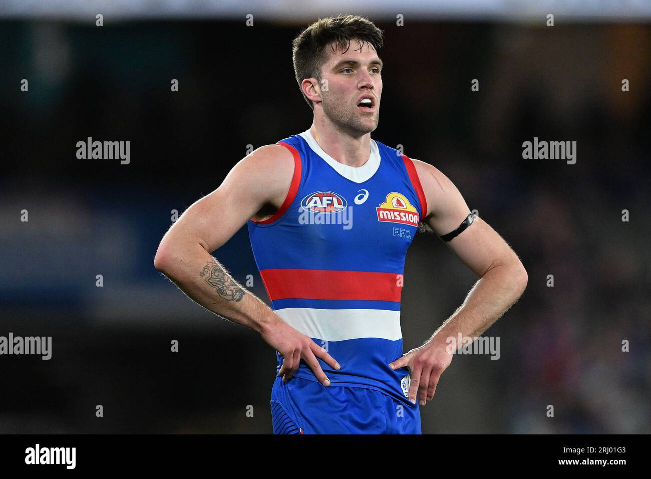 Melbourne, Australia. 20th Aug, 2023. Jack Williams of West Coast looks ...