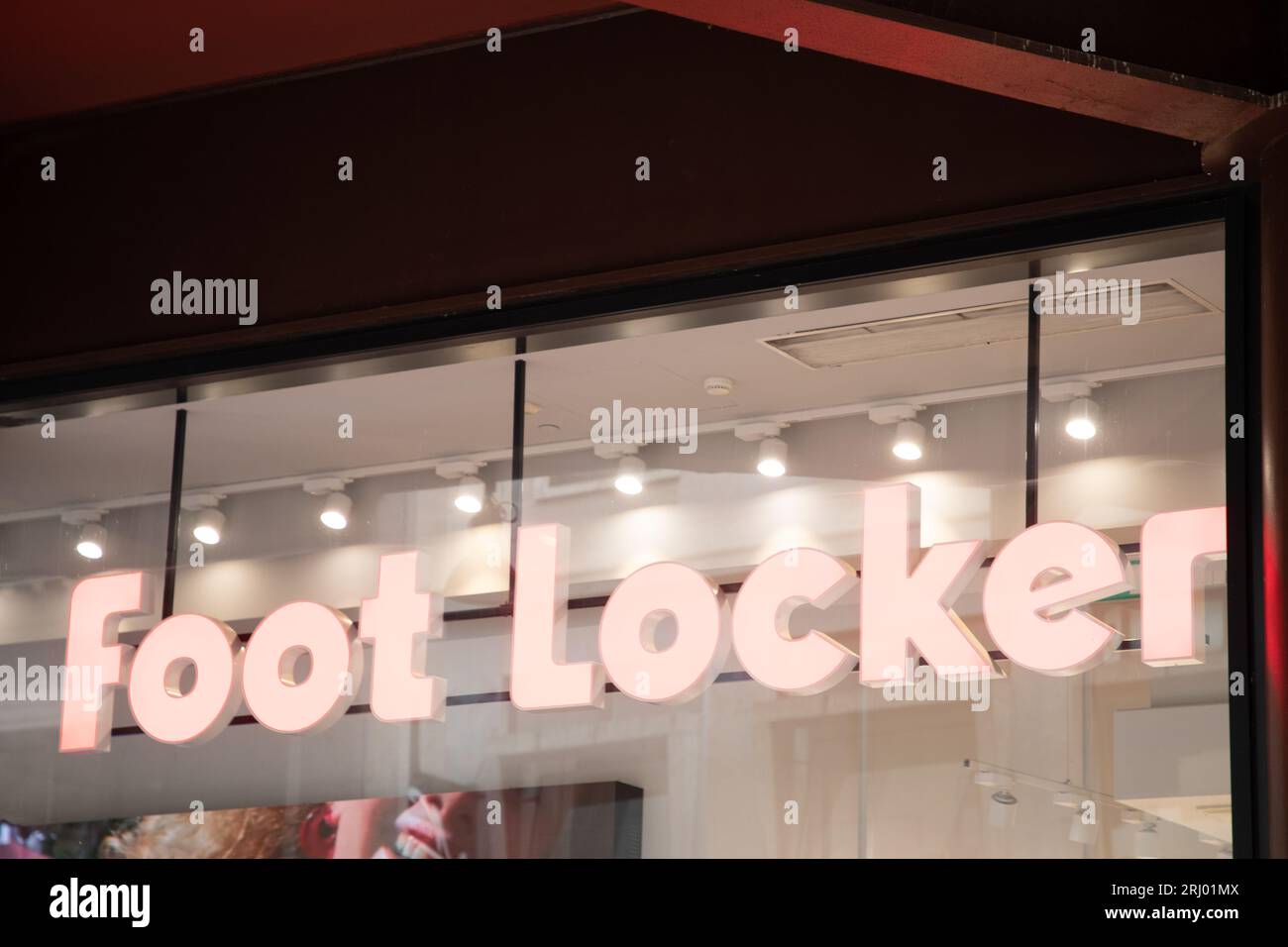 Bordeaux , France - 08 01 2023 : Foot Locker sign text store wall and ...