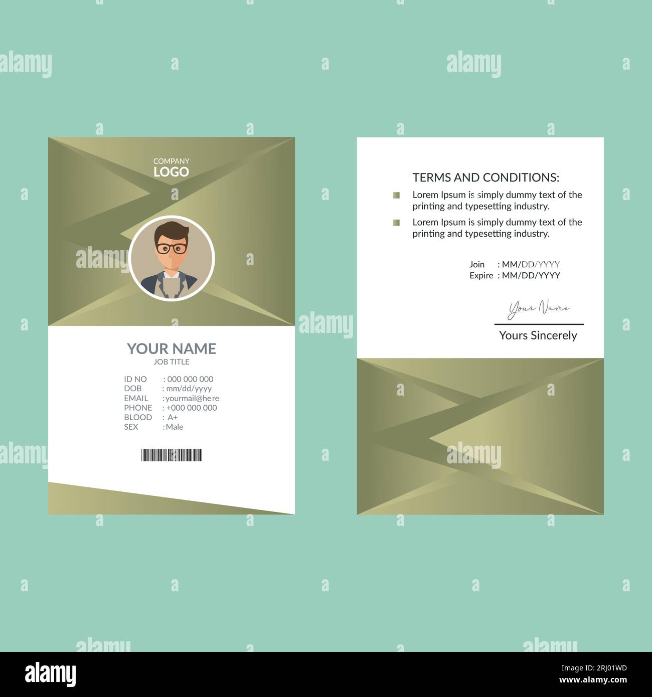 Elegant ID Card Design Template Stock Vector Image & Art - Alamy