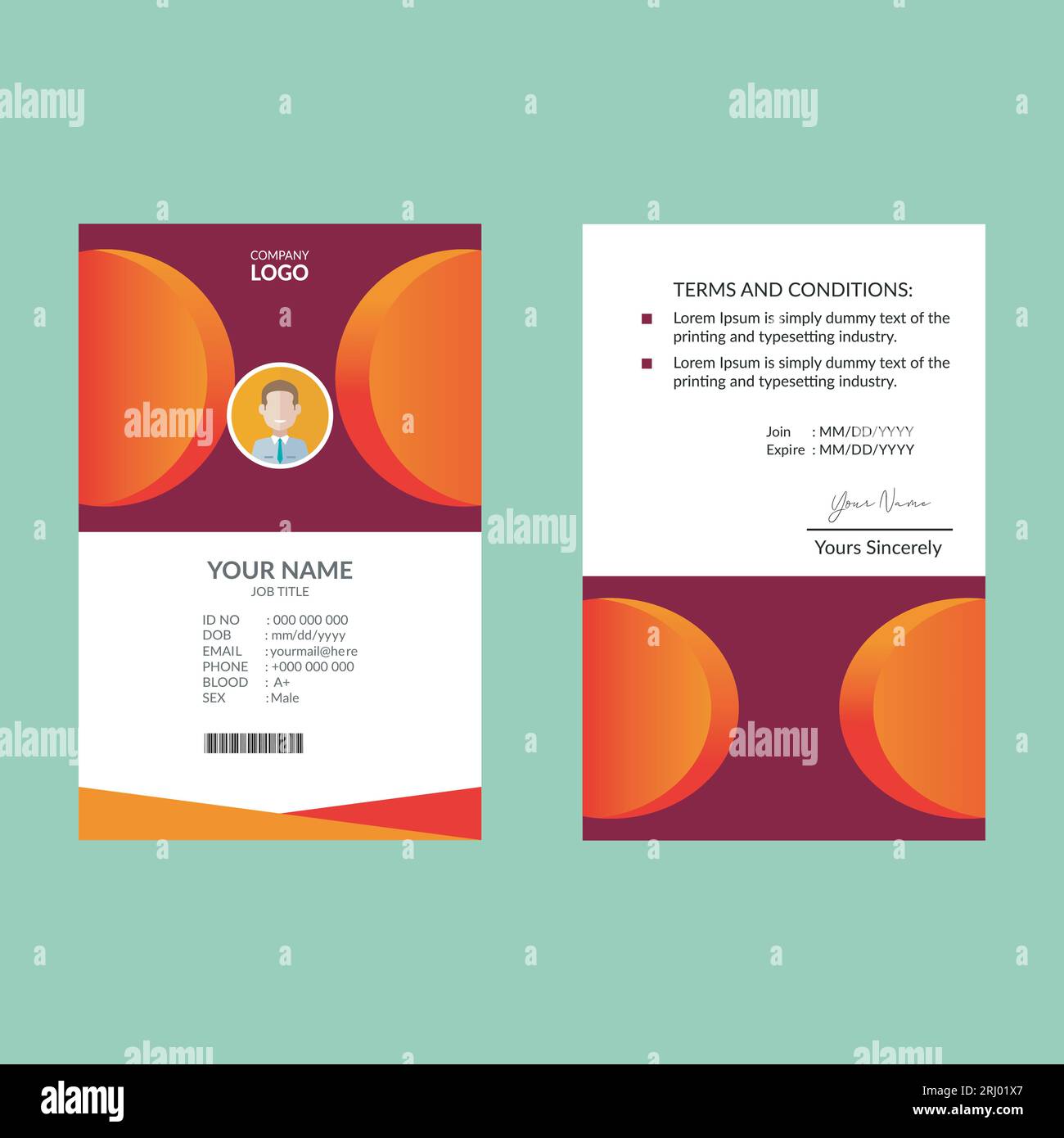 Elegant ID Card Design Template Stock Vector Image & Art - Alamy