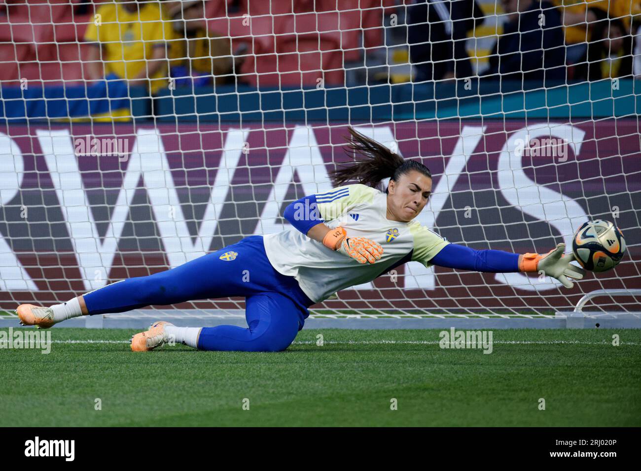 Brisbane, Australia. 19th Aug, 2023. Zecira Musovic of Sweden warms up ...
