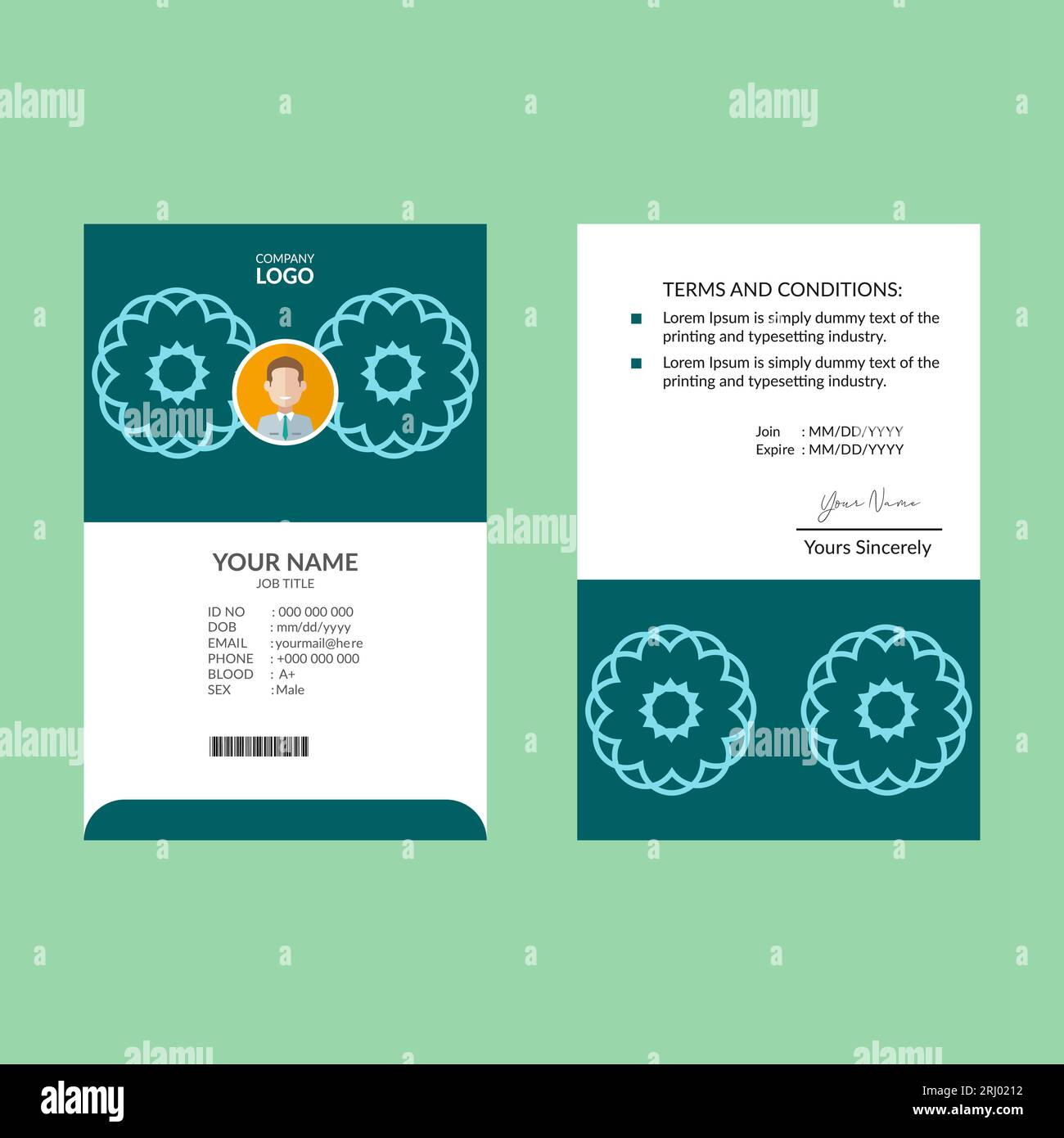Elegant ID Card Design Template Stock Vector Image & Art - Alamy