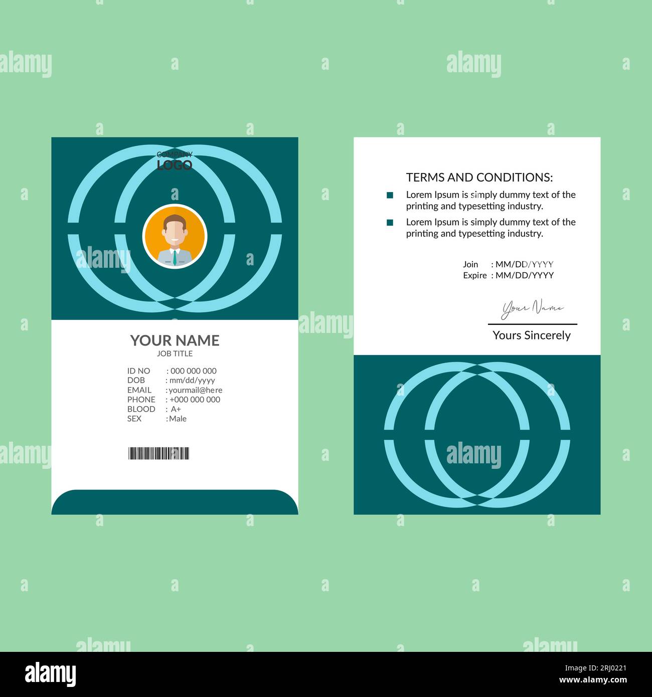 Elegant ID Card Design Template Stock Vector Image & Art - Alamy