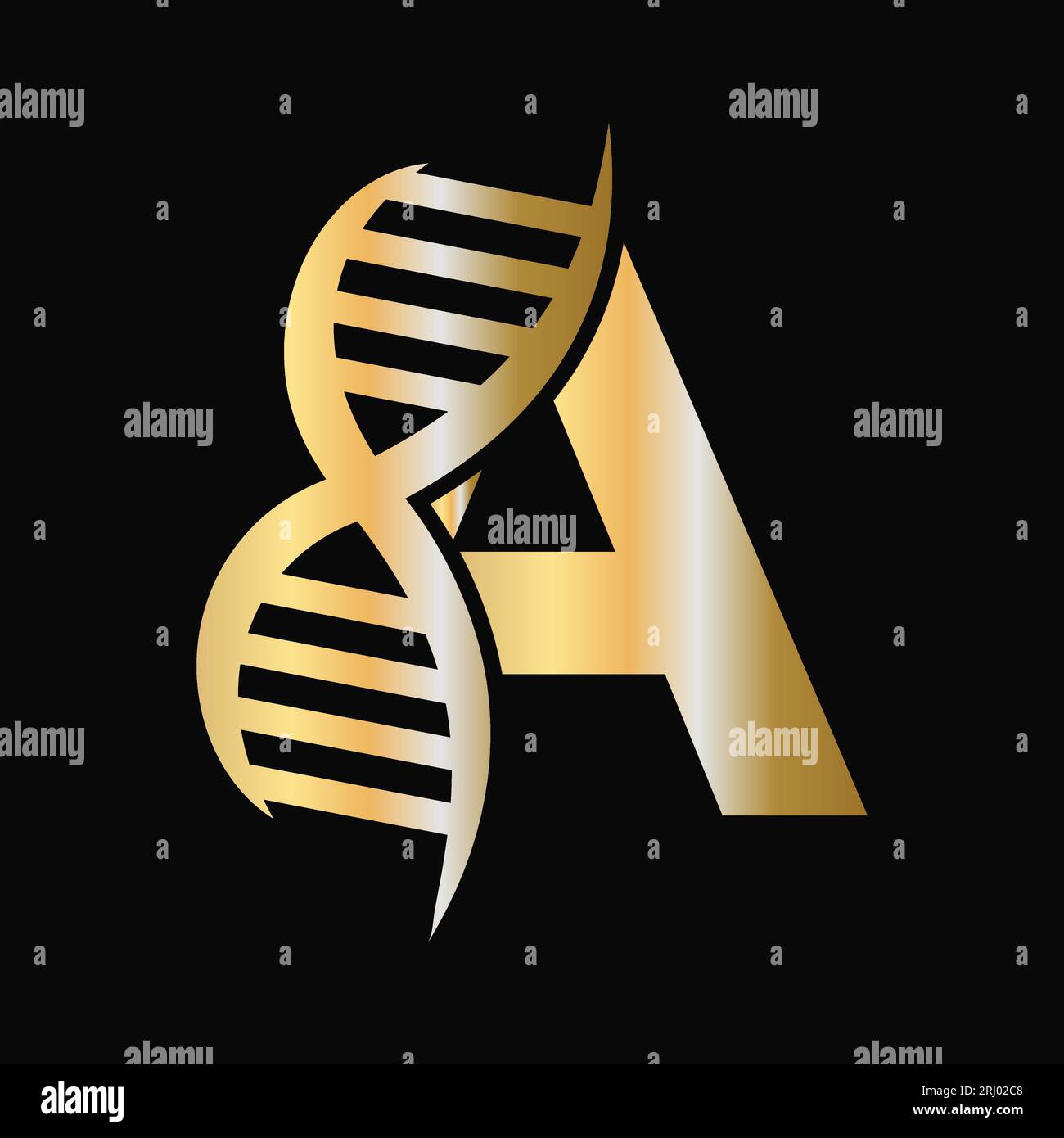 Letter A DNA Logo Design Concept With DNA Cell Icon. Health Care Symbol ...