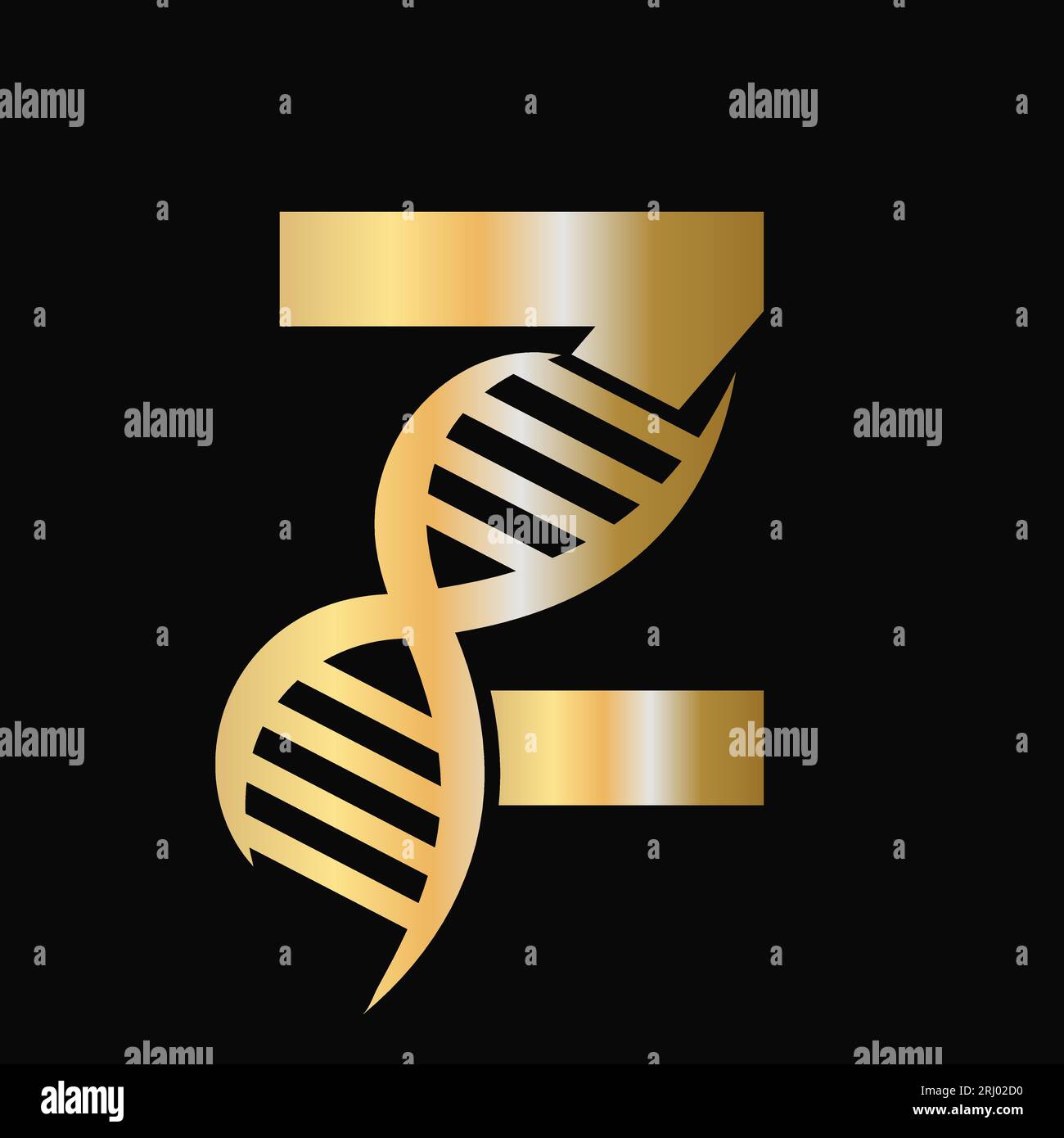 Letter Z DNA Logo Design Concept With DNA Cell Icon. Health Care Symbol ...