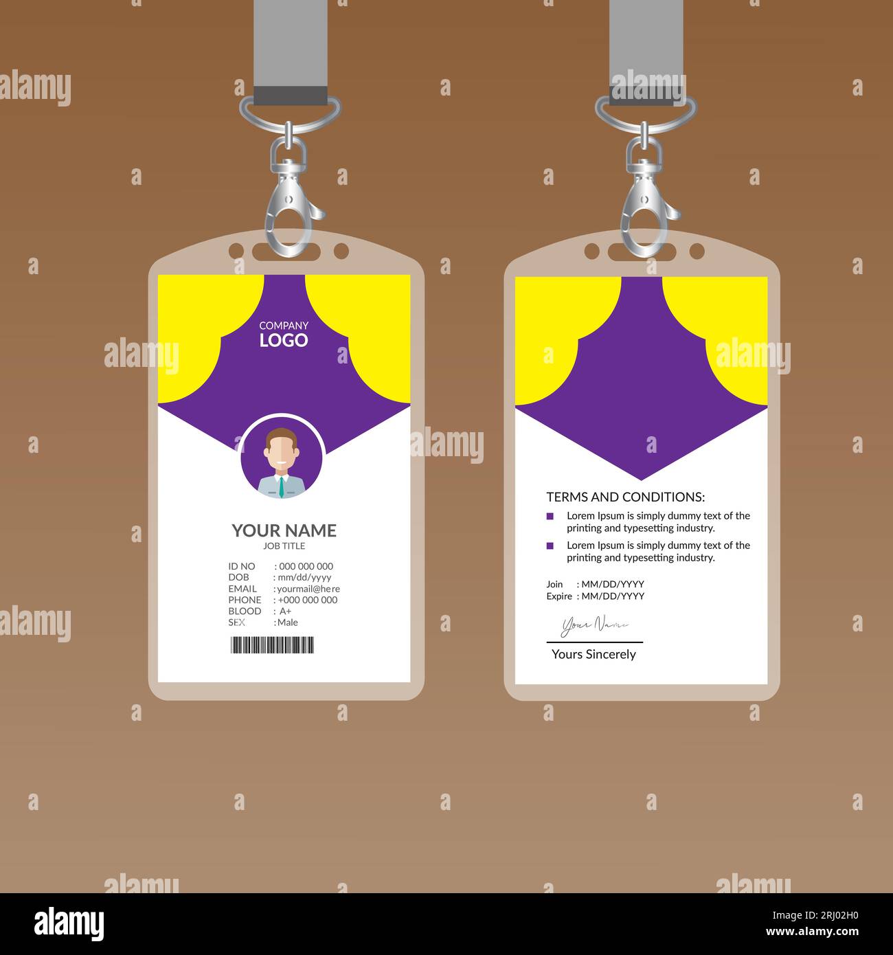 Elegant ID Card Design Template Stock Vector Image & Art - Alamy