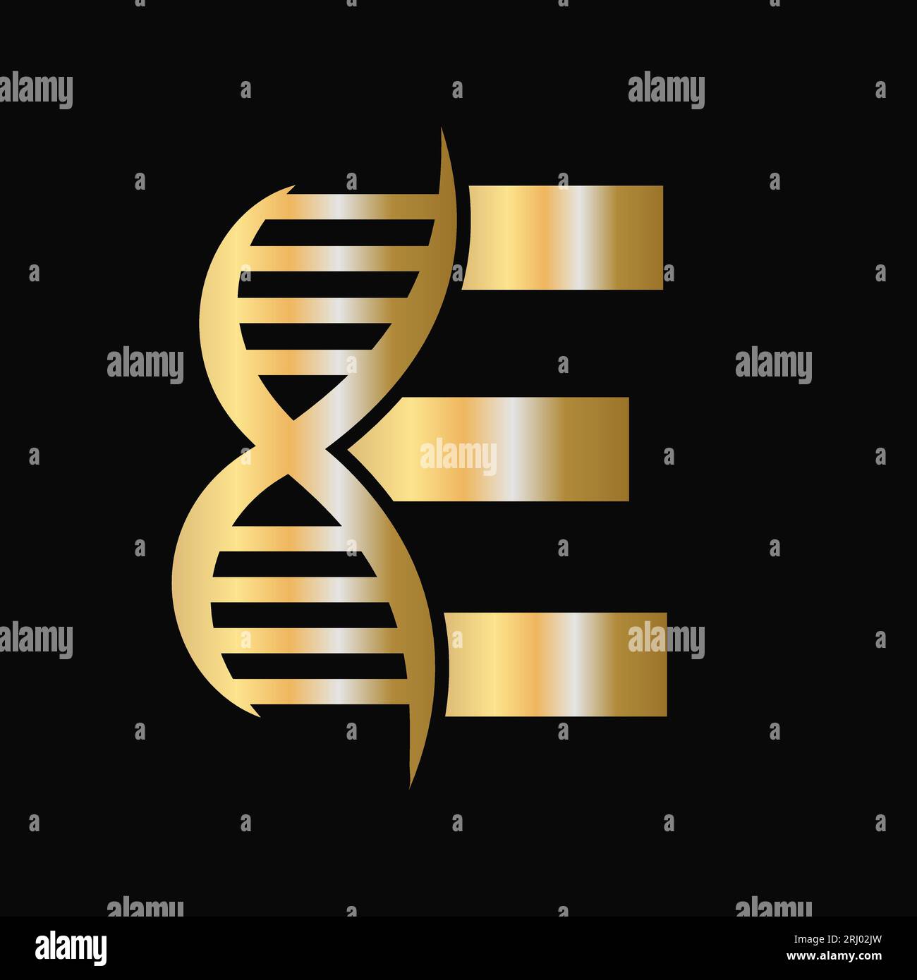 Letter E DNA Logo Design Concept With DNA Cell Icon. Health Care Symbol ...