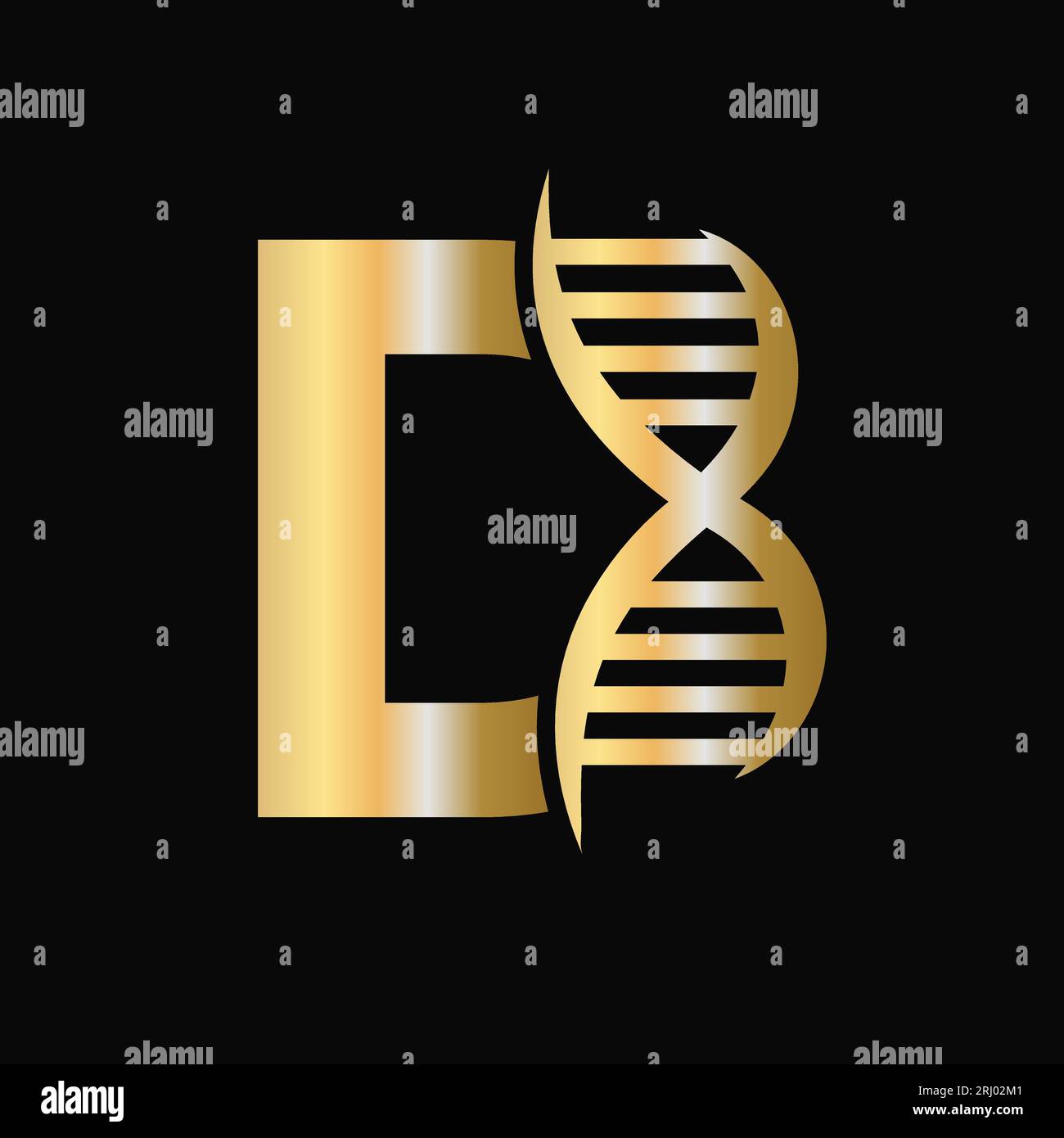 Letter D DNA Logo Design Concept With DNA Cell Icon. Health Care Symbol ...